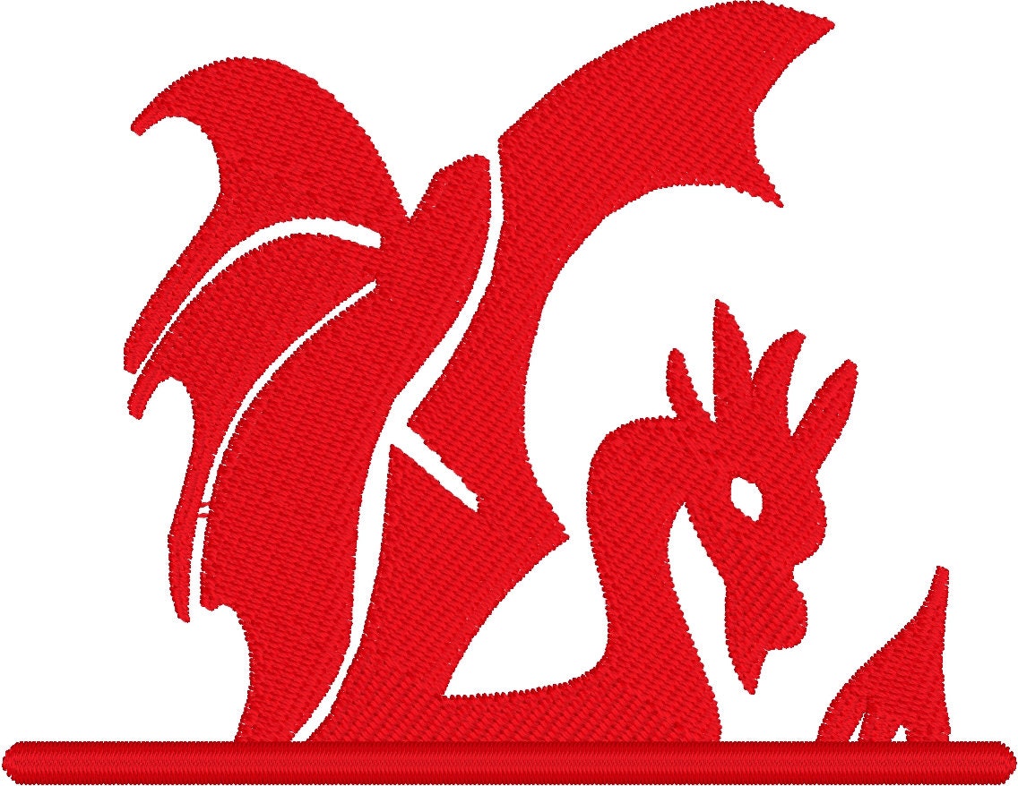 Dragon Split Frame Embroidery Designs Reading Pillow Design | Etsy