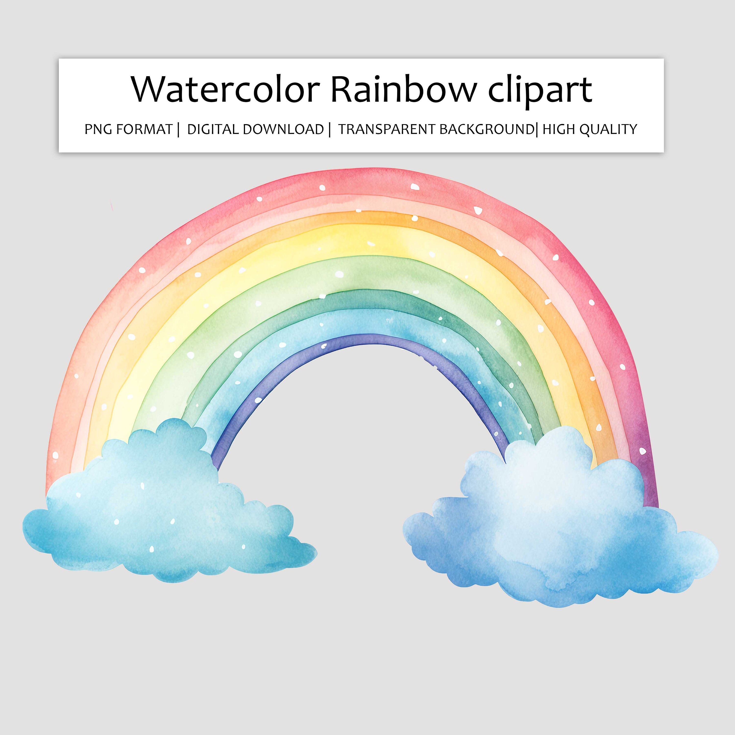 Watercolor Rainbow Clipart - Printable Digital Download| Instant ...