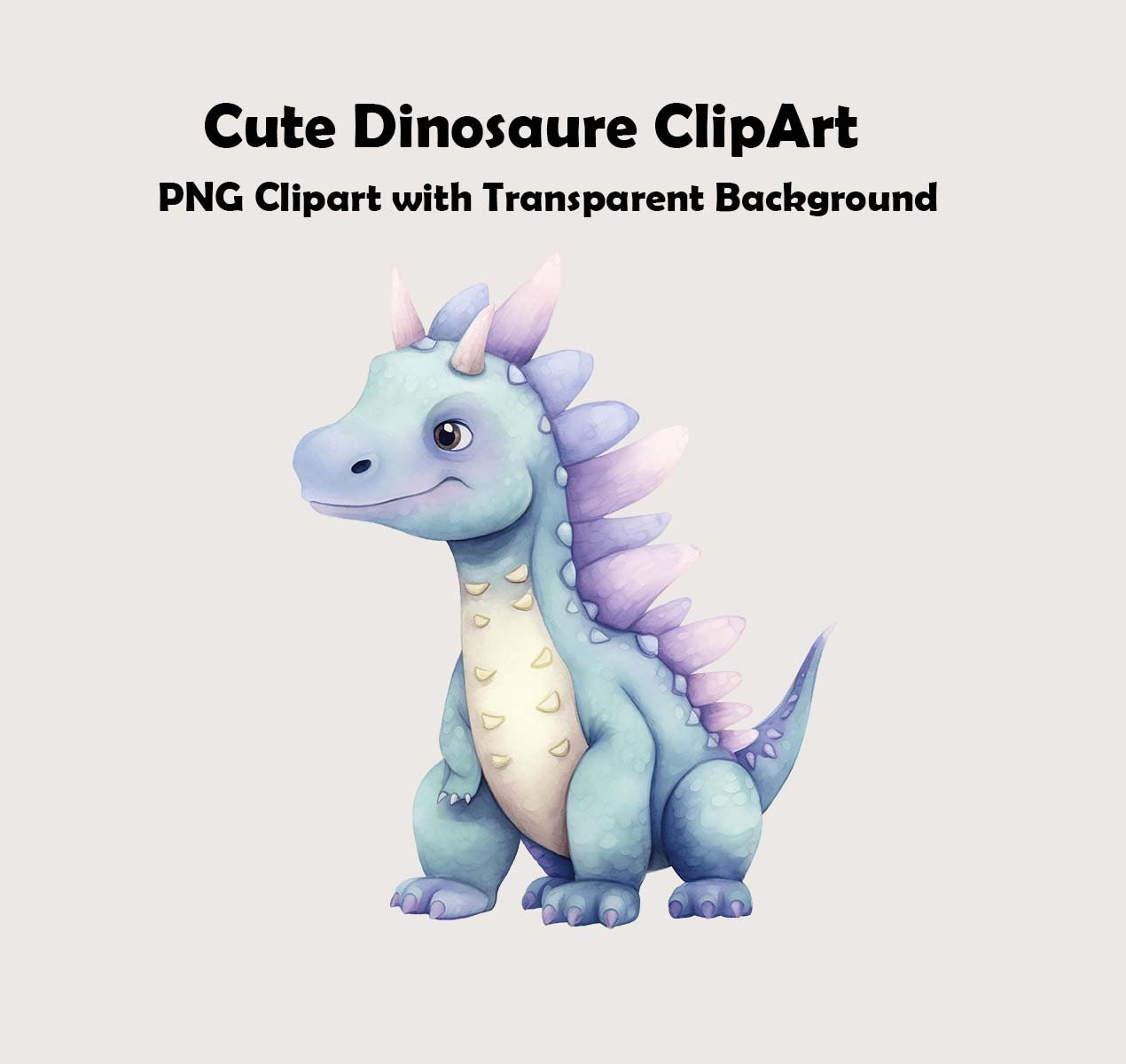 Printable Watercolor Cute Dinosaur Clipart PNG Clipart Dino - Etsy