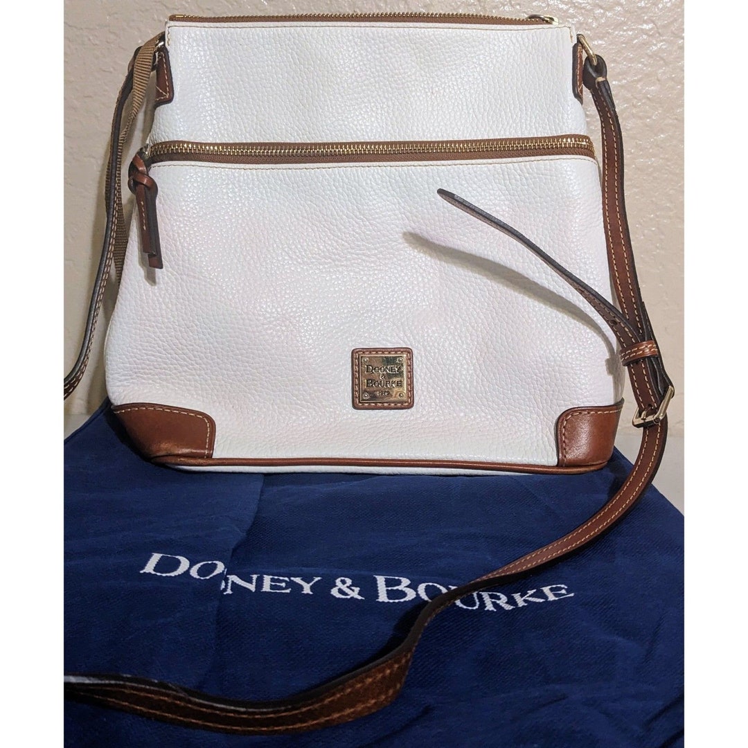Dooney Bourke WHITE Pebbled Leather Crossbody Letter Carrier Shoulder Bag - Etsy