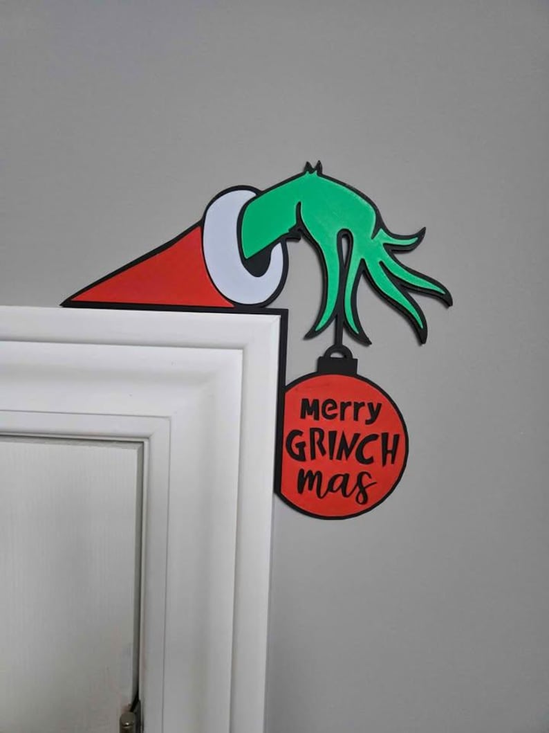 Christmas Merry Grinchmas Hand Over the Door Decor Grinch Decoration - Etsy