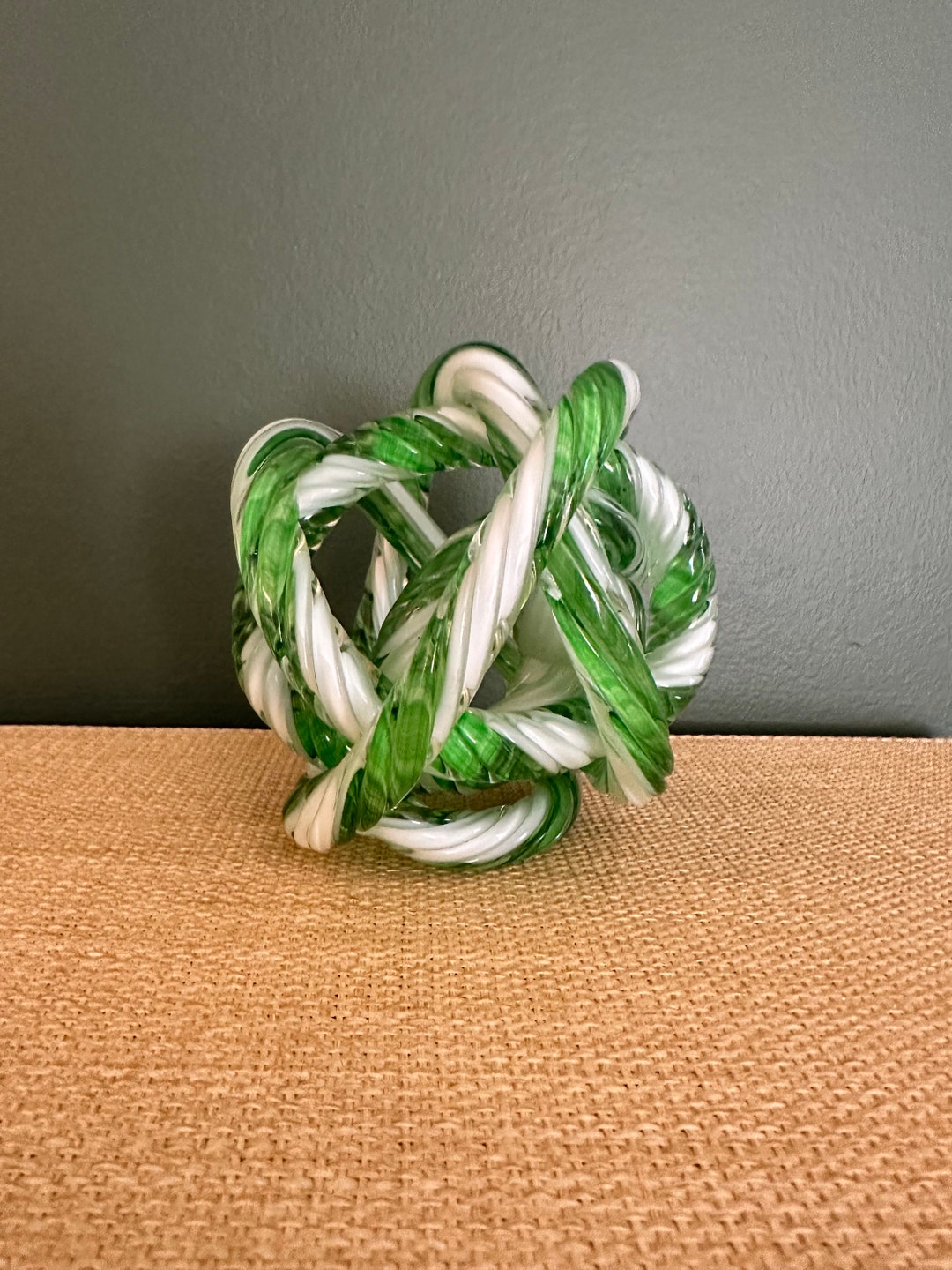 Vintage Green Art Glass Knot / Hand Blown - Etsy