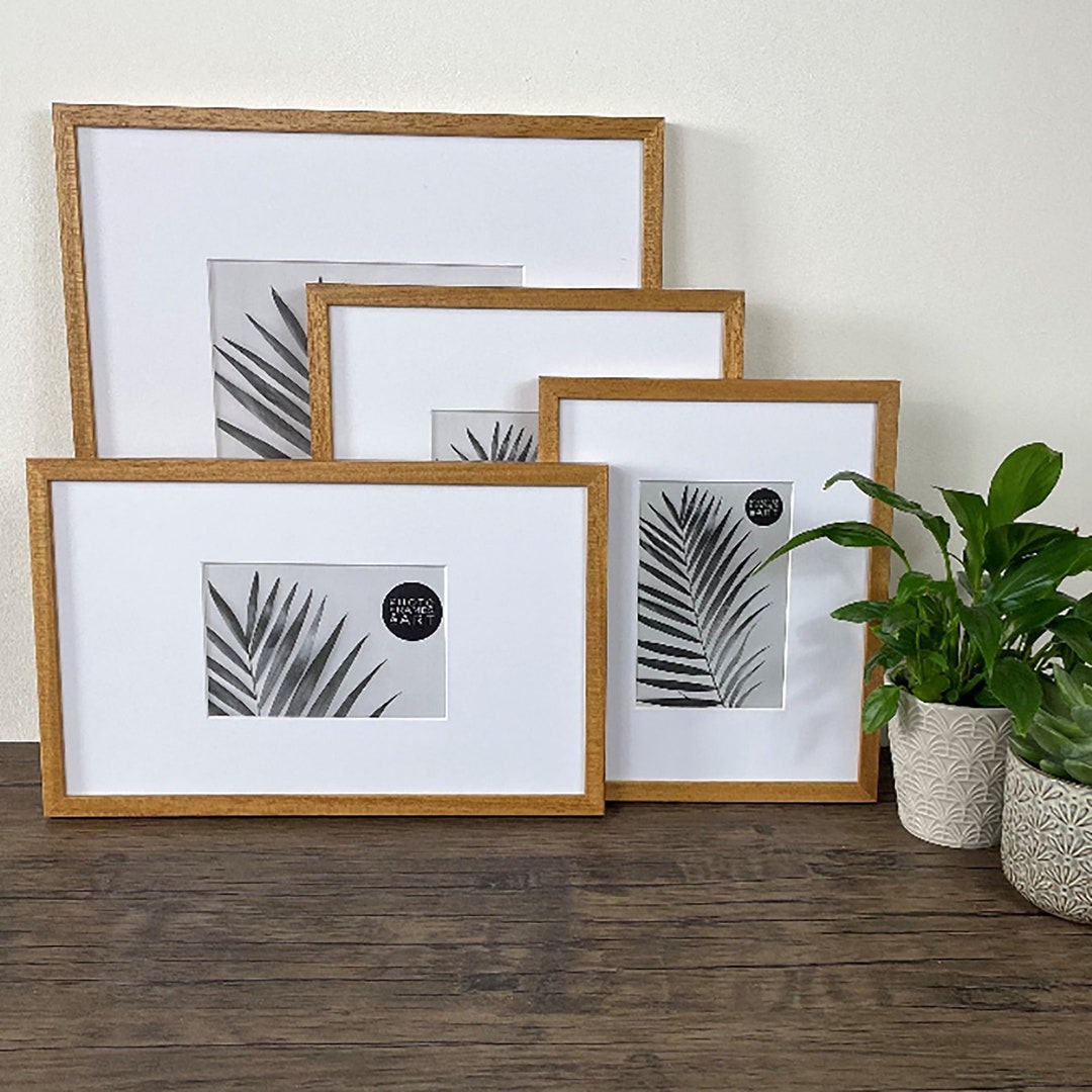 Wooden Oak Effect Photo Frame With Oversized Mount 12x10 10x8 7x5 6x4 ...