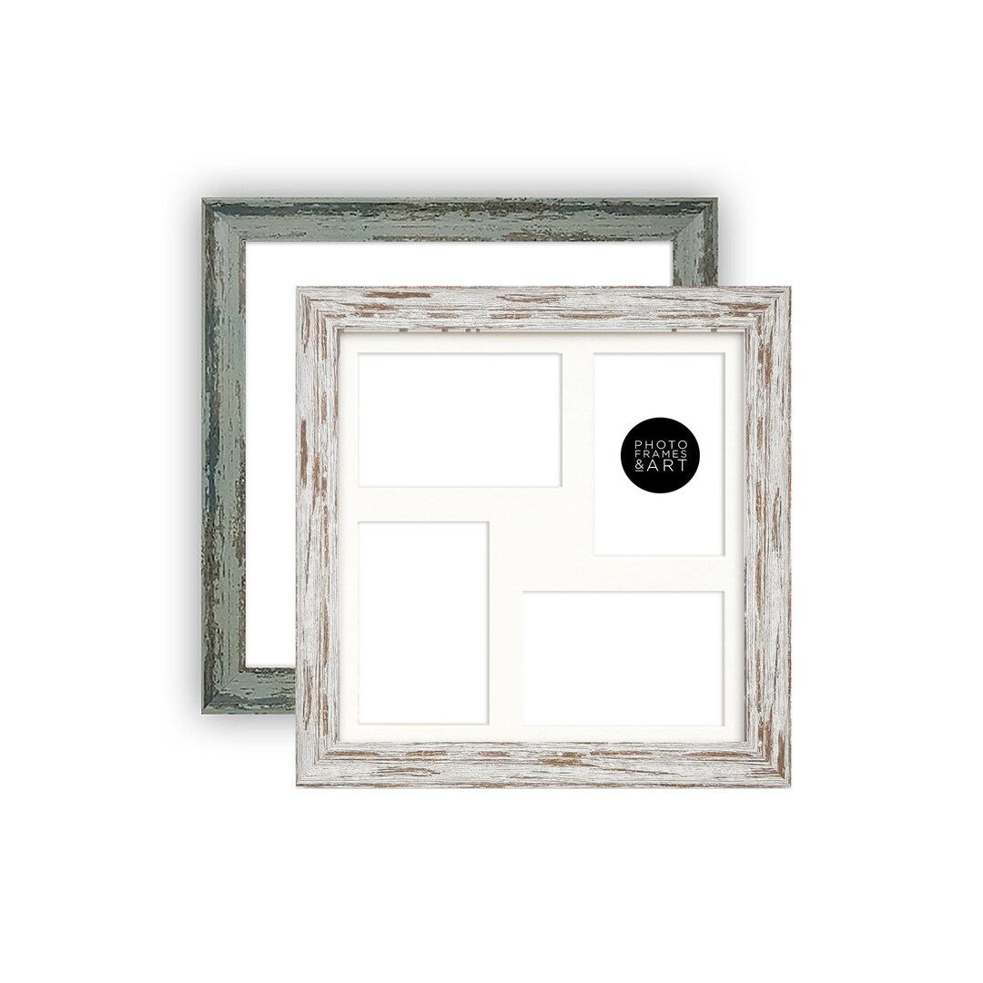 12x12 for X4 6x4 Multi Photo Frame Exmouth Blue Photo Frame Timber Wood ...