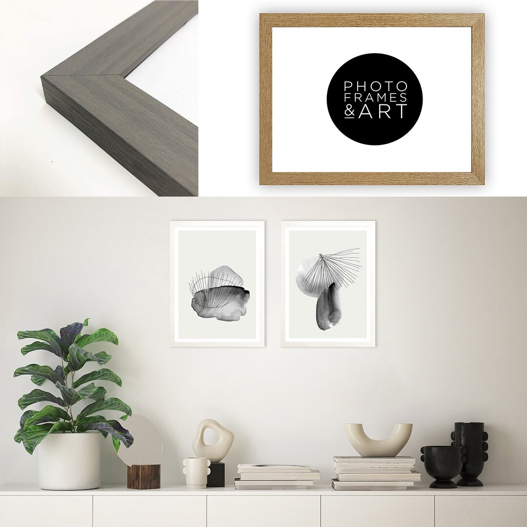 Thin White Photo Frame Grey Oak Effect Photo Frame 15x10 12x15 19x13 ...