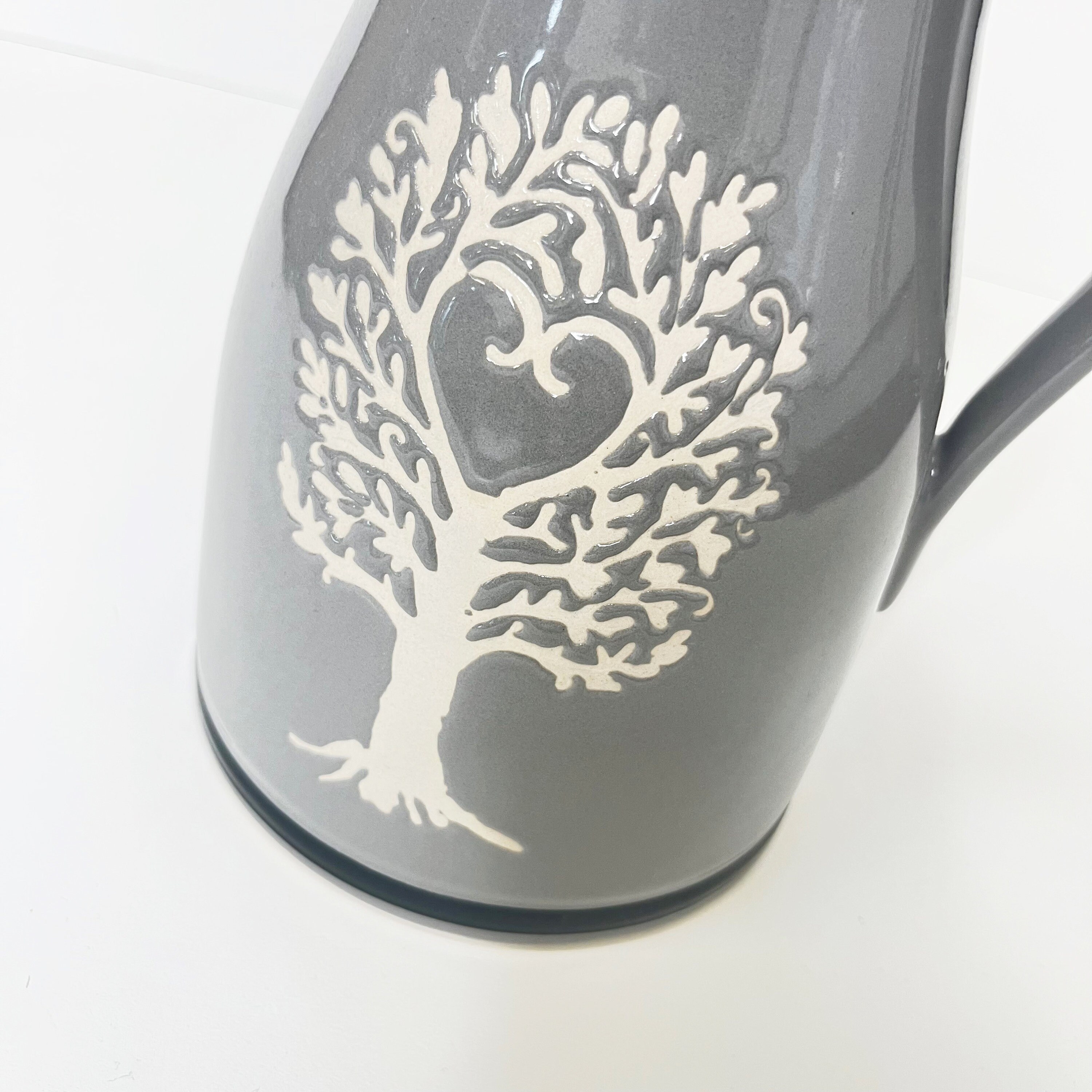 Grey Tree Embossed Jug Large Jug Shaped Vase Ceramic Grey - Etsy