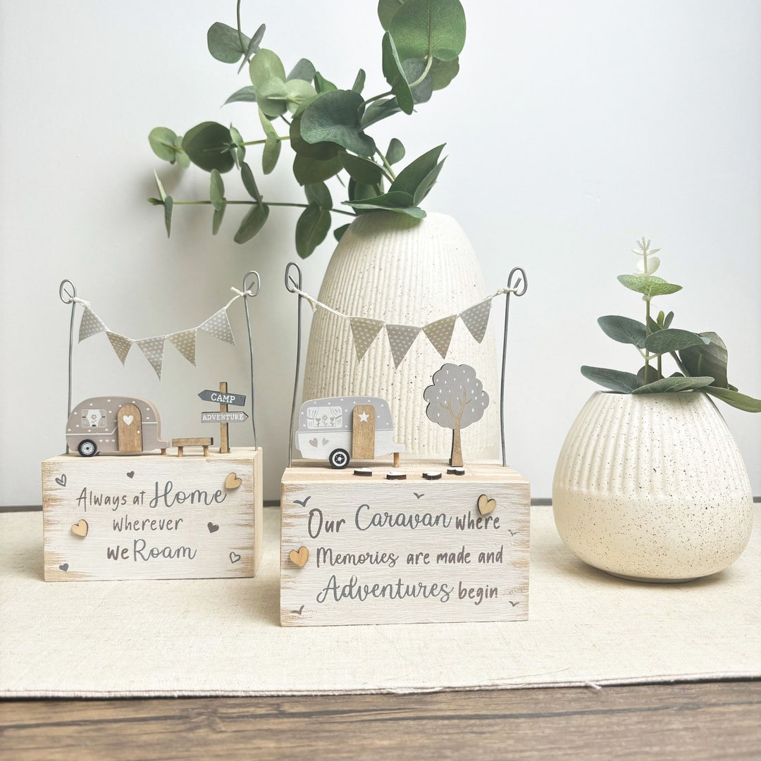 Wooden Campervan Scene Real Wood Caravan Scene With Love Hearts Camp ...