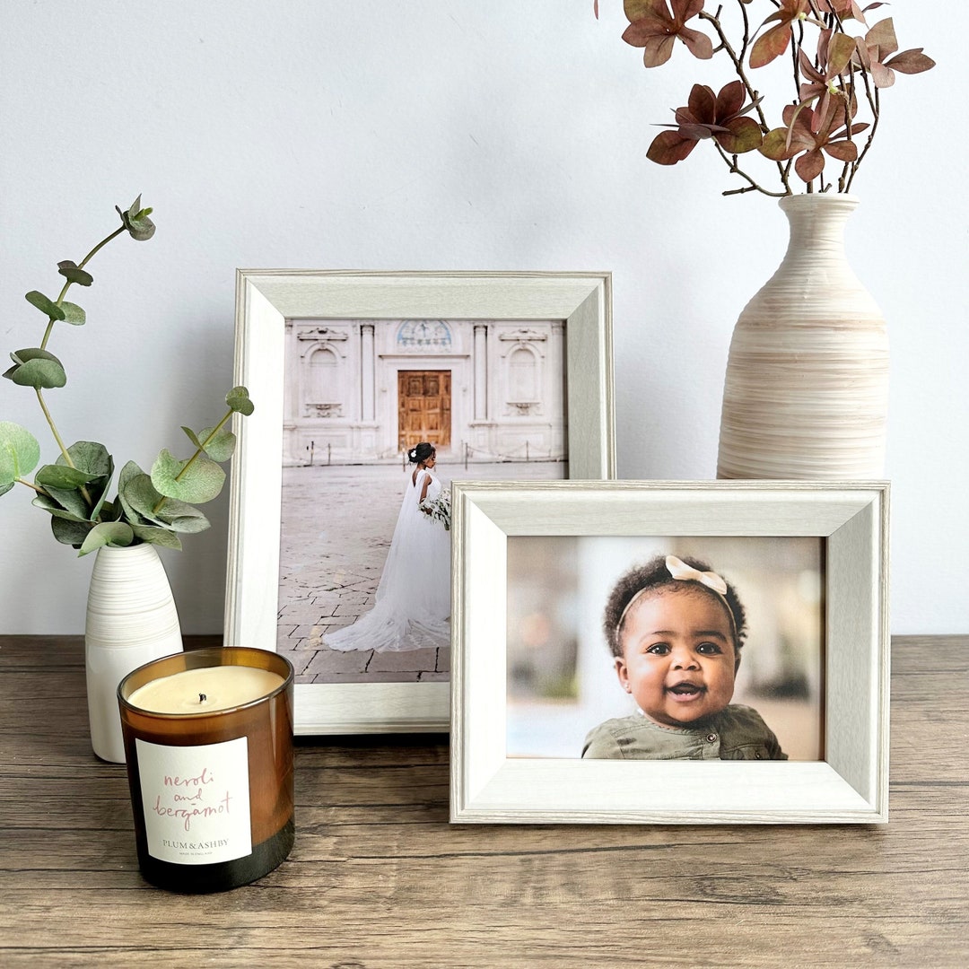 White Washed Wooden Photo Frame 7x5 White Frame 10x8 Photo Frame Small ...