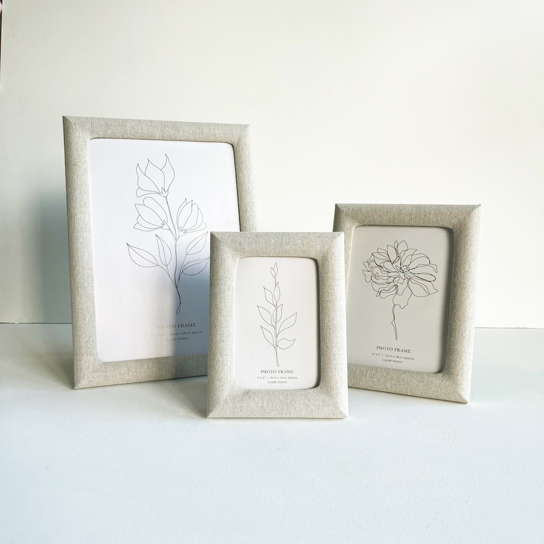 6x4 7x5 A4 Cream Linen Photo Frame Cream Linen Effect Photo Frames ...