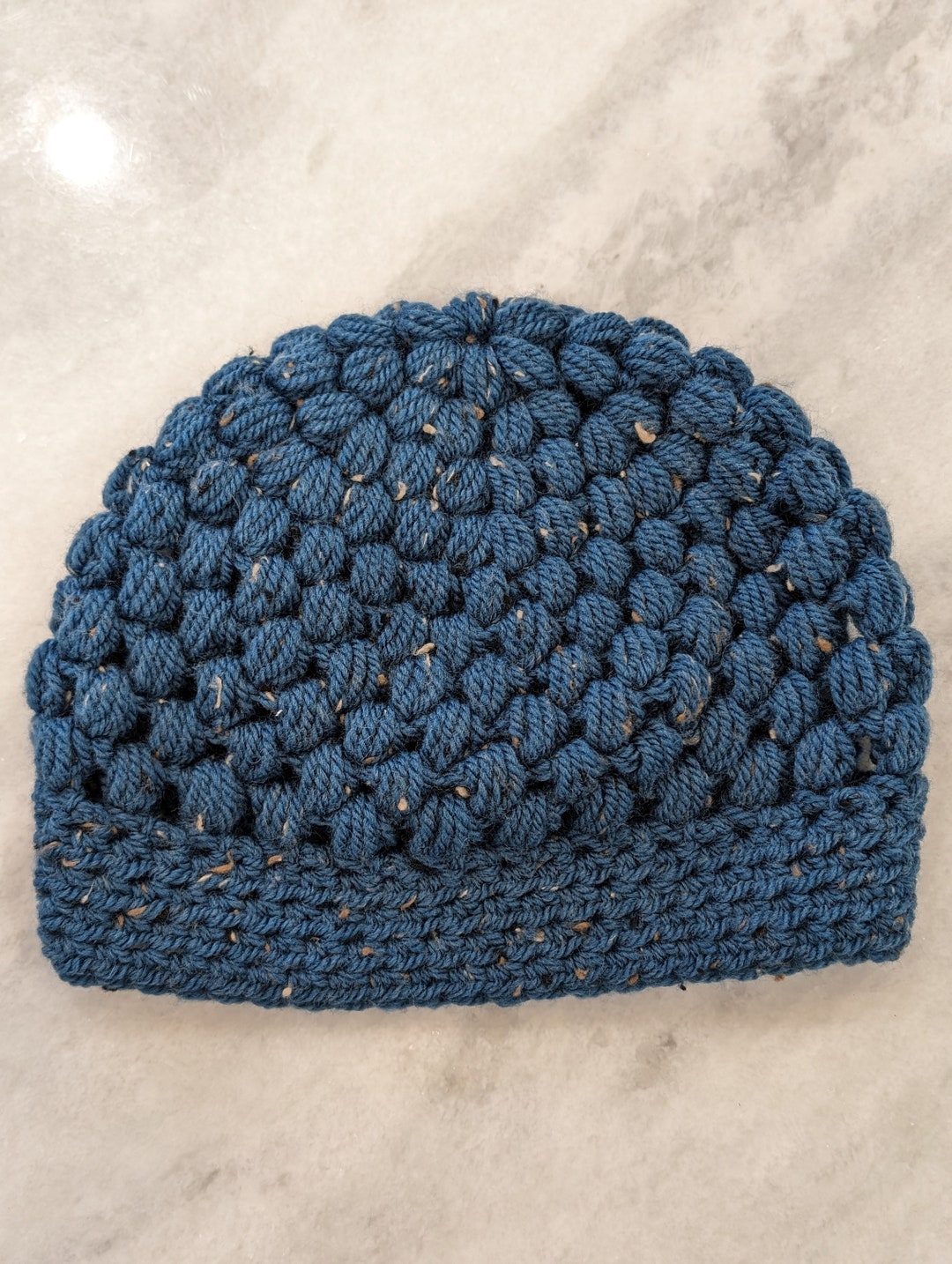 Beanie, Multicolored Blue, Puff Stitch. Puff-stitch Beanie Hat - Etsy