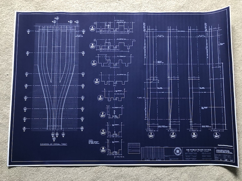 A1 Size World Trade Center Centre Twin Towers Trident Blueprints ...