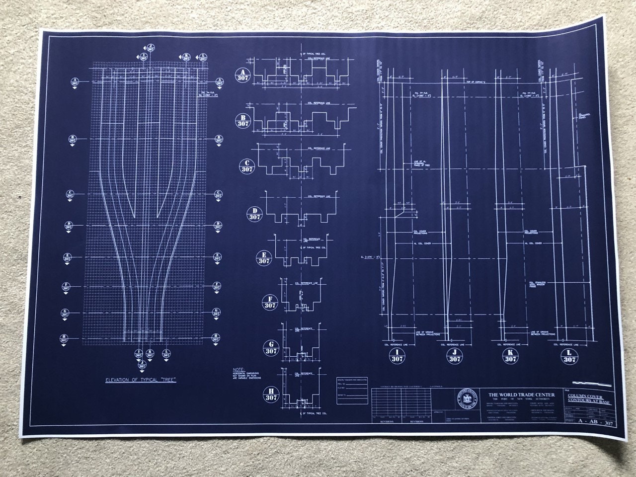 A1 Size World Trade Center Centre Twin Towers Trident Blueprints ...