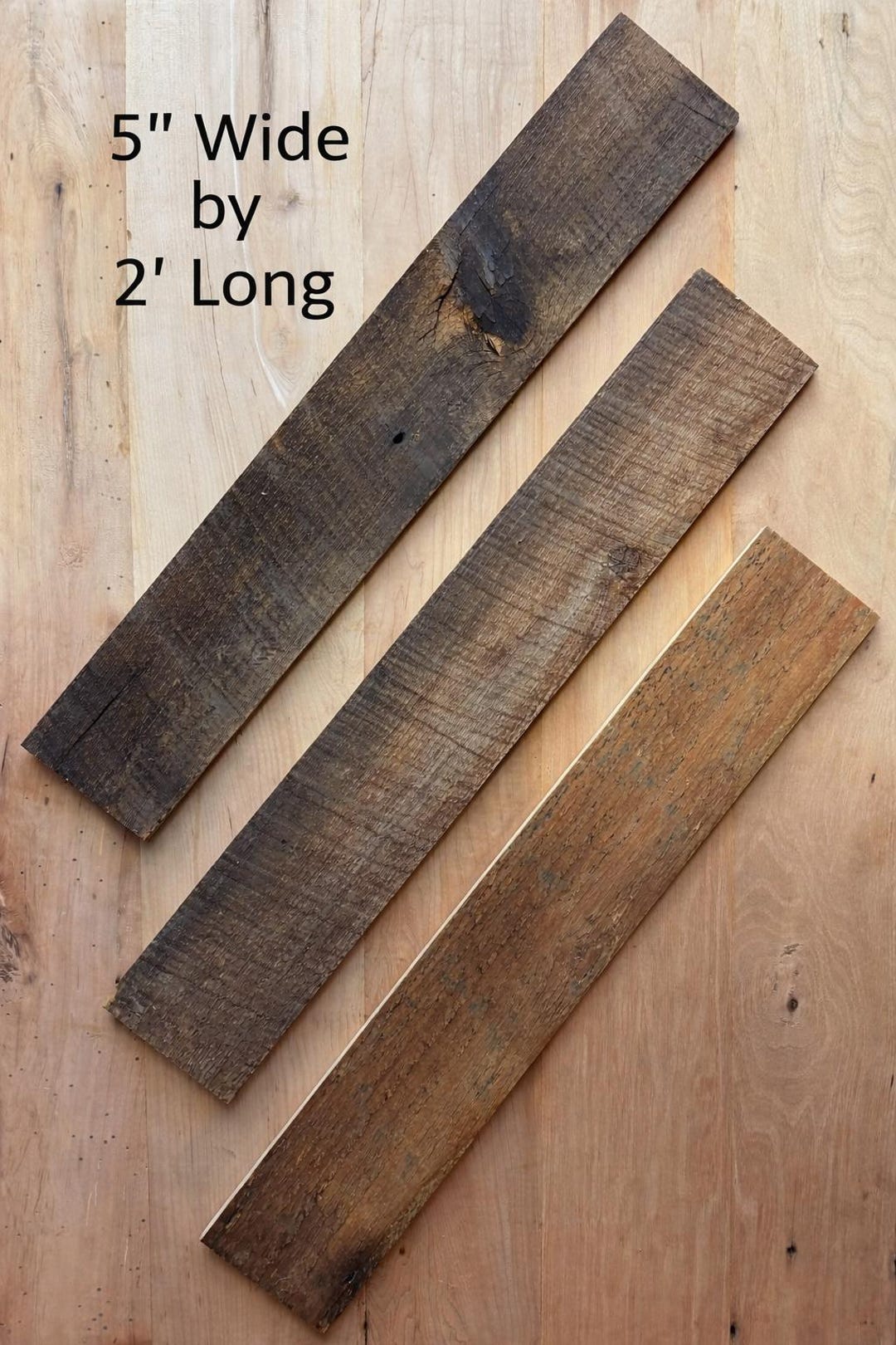 Barnwood - Reclaimed Boards (2’ Long by 5” Wide) - Weathered Gray ...
