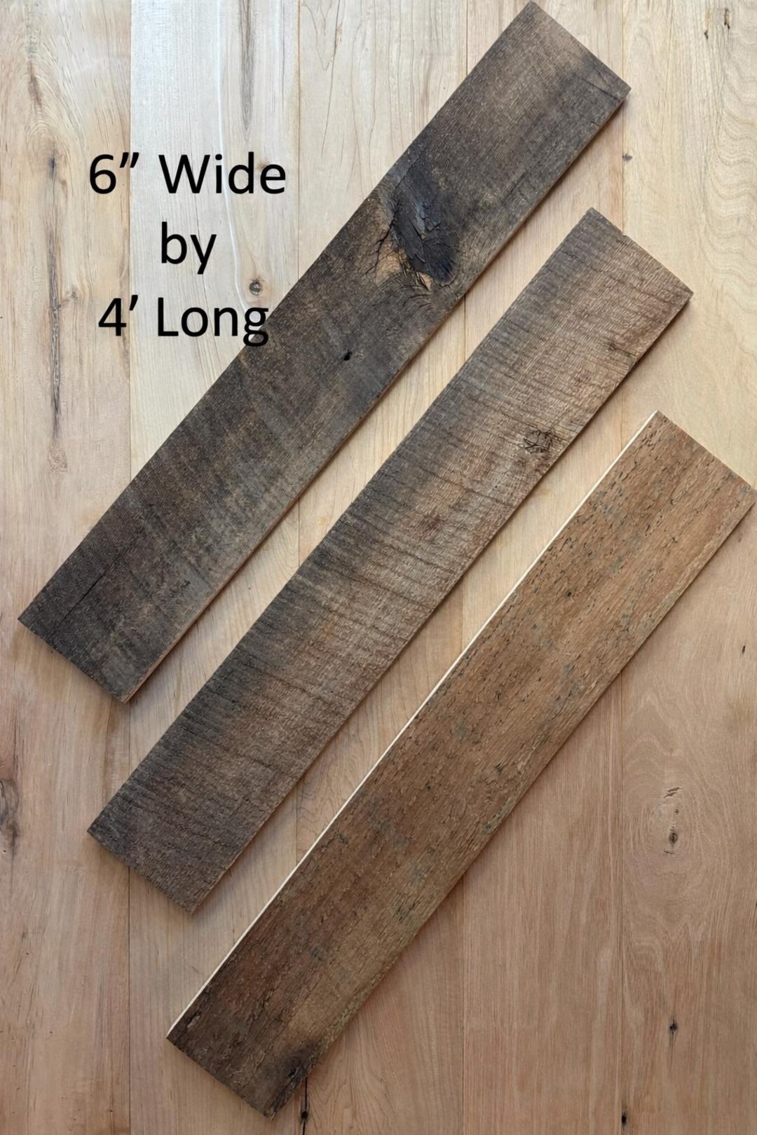 Barnwood - Reclaimed Boards (4’ Long by 6” Wide) - Weathered Gray ...