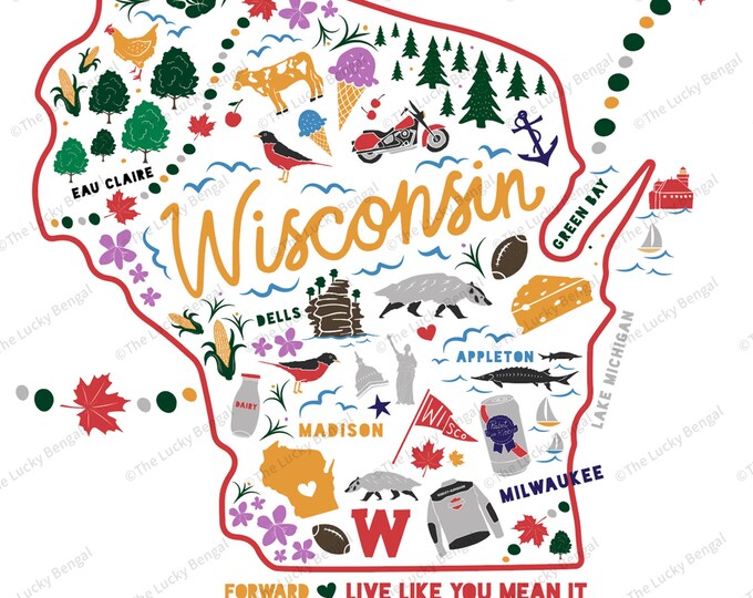 WISCONSIN Clipart Vectors, Icons, Doodles & Illustrations Bundle 46 ...