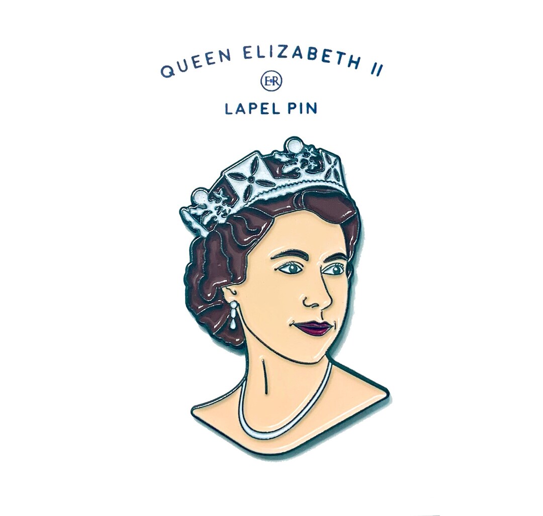 QUEEN Elizabeth II Soft Enamel Lapel Pin With Glitter Crown Coronation ...