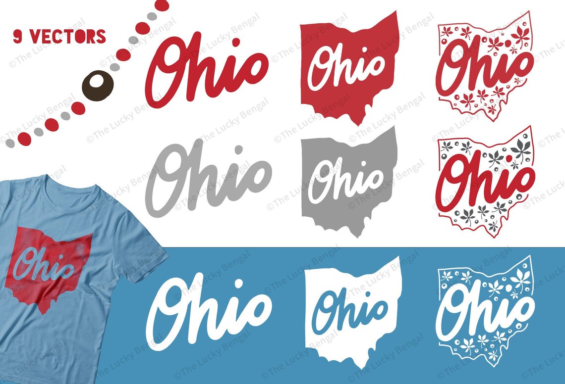 Ohio Script Silhouette SVG DXF EPS Vector Bundle Cutting Files ...