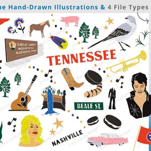TENNESSEE Map Clipart Vectors, Icons, Doodles & Illustrations Bundle ...