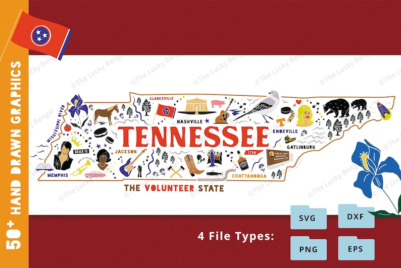 Tennessee Clipart Vectors, Icons, Doodles & Illustrations Bundle (51 ...