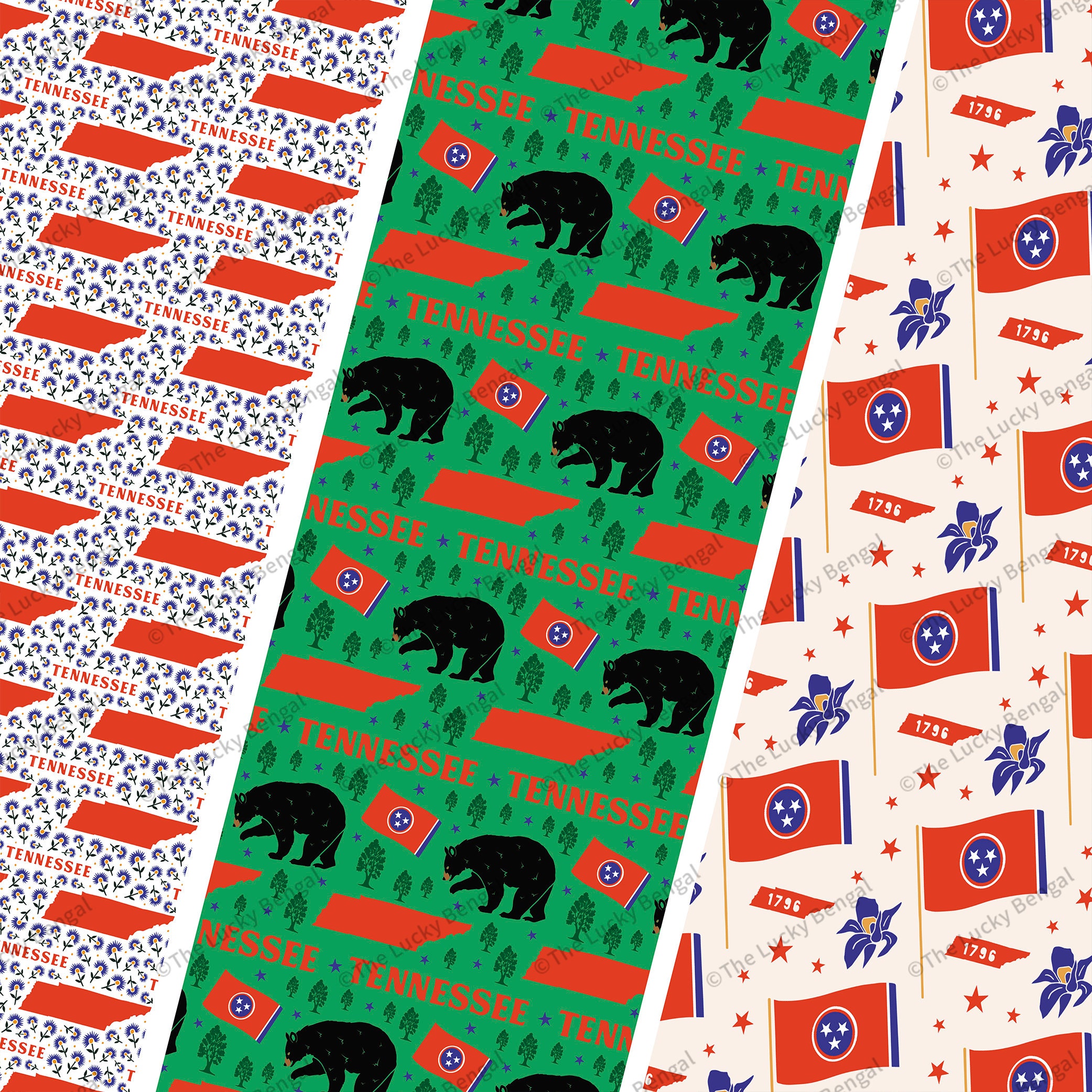 Tennessee Digital Paper Icons Seamless Patterns Collage Craft - INSTANT ...