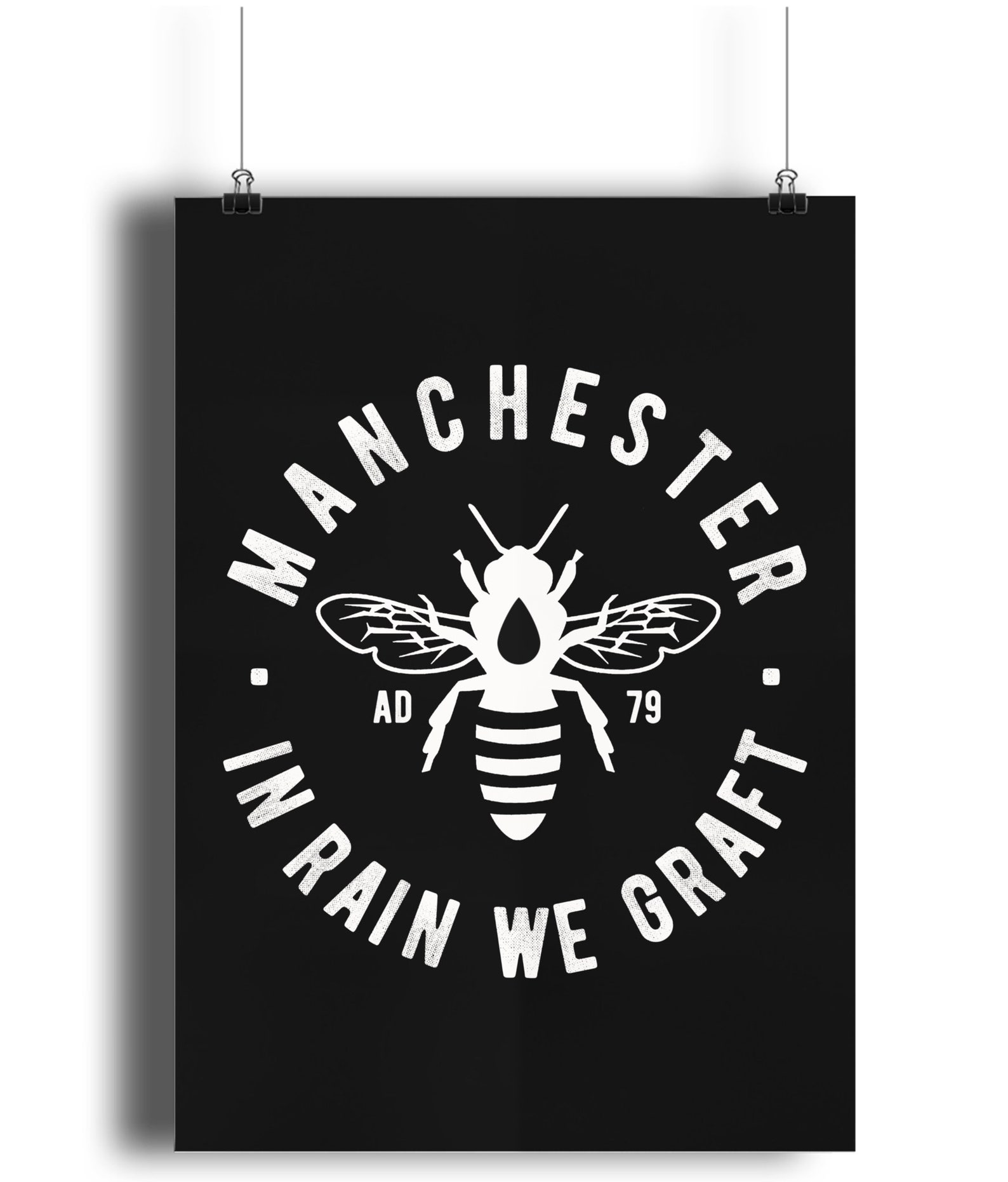 Manchester Bee Portrait Wall Art Print | Etsy