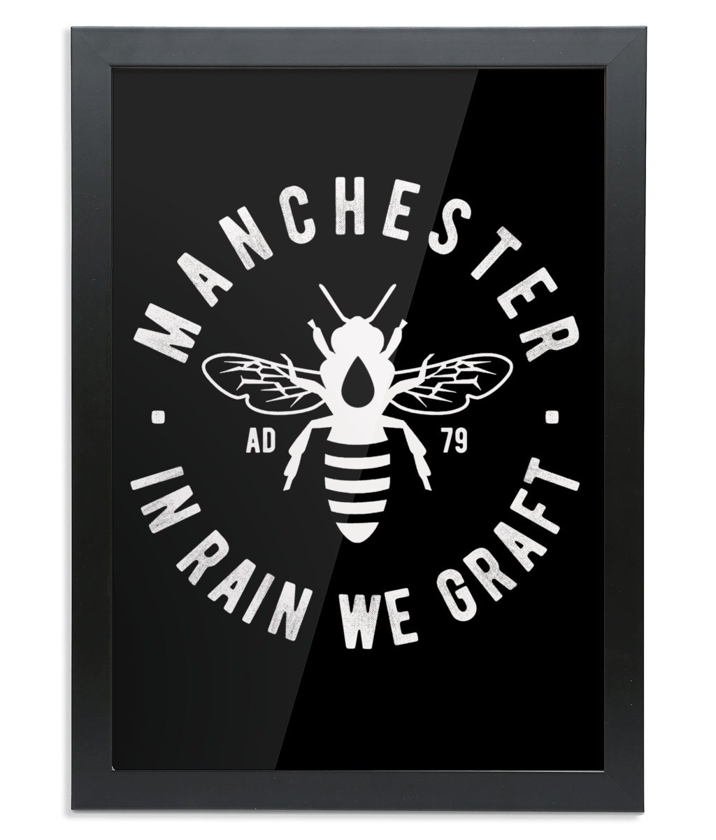 Manchester Bee Portrait Wall Art Print - Etsy