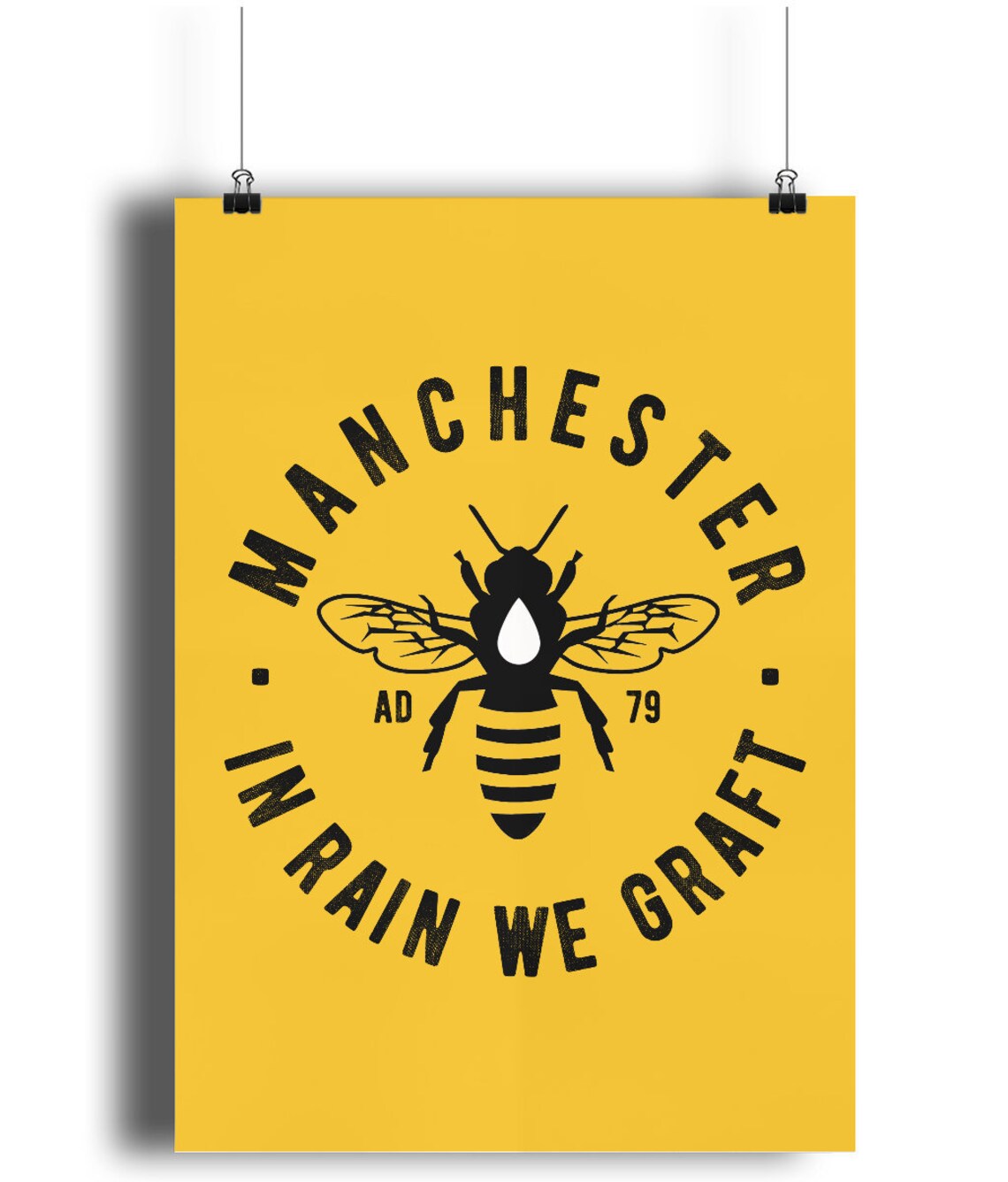 Manchester Bee Portrait Wall Art Print | Etsy