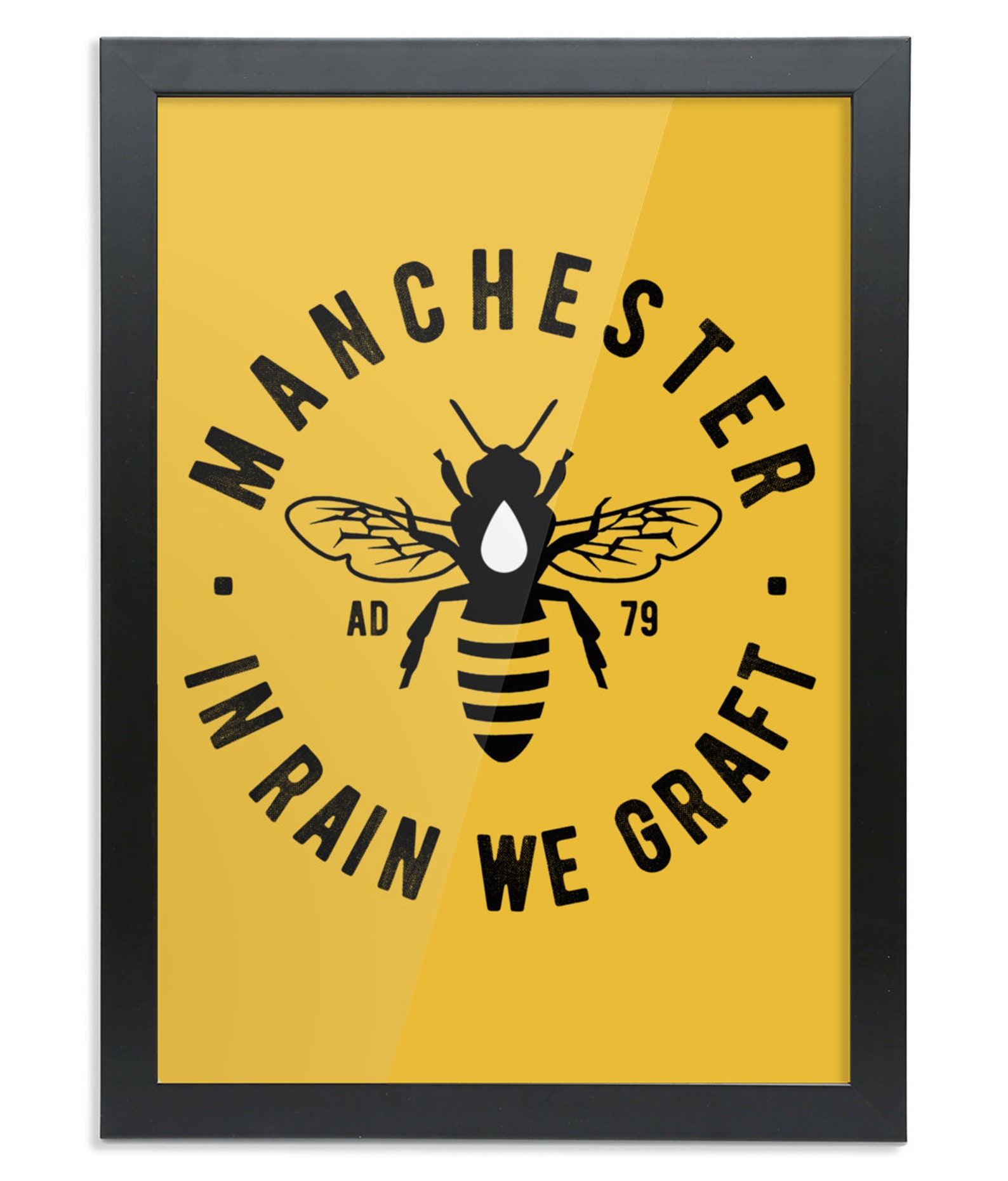 Manchester Bee Portrait Wall Art Print - Etsy UK