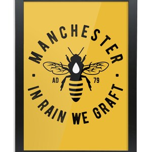 Manchester Bee Portrait Wall Art Print - Etsy