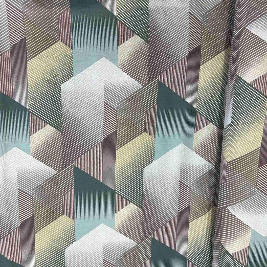 Geometric Design Cotton Fabric by the Yard Stripe Fabric by Meter 100% ...