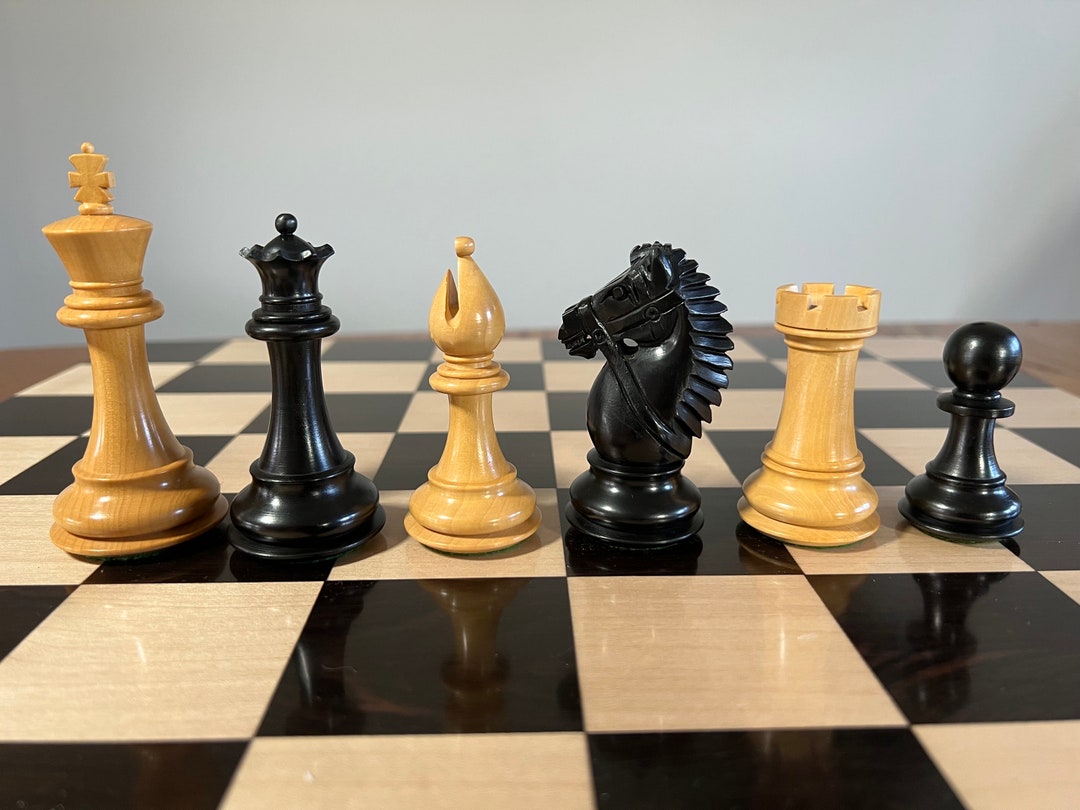 Large Heirloom Handmade Chess Set, 4 Inch King, Quality Custom Pieces ...
