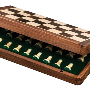 MAGNETIC 10 and 12 Inch Wooden Chess Set Board Hand Carved Crafted ...