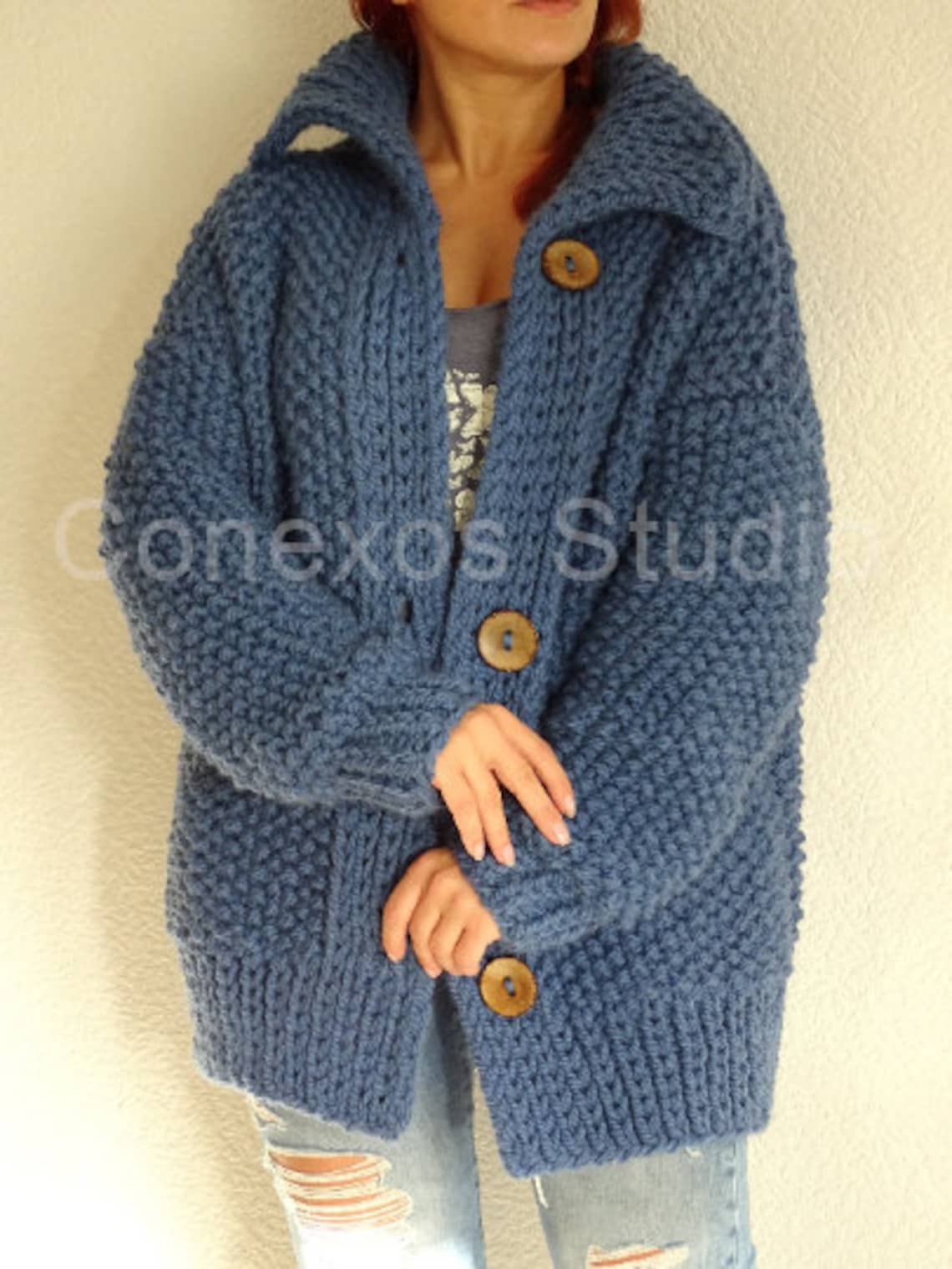 Chunky Knit Oversized Cardigan Women's Cardigan Sweater - Etsy