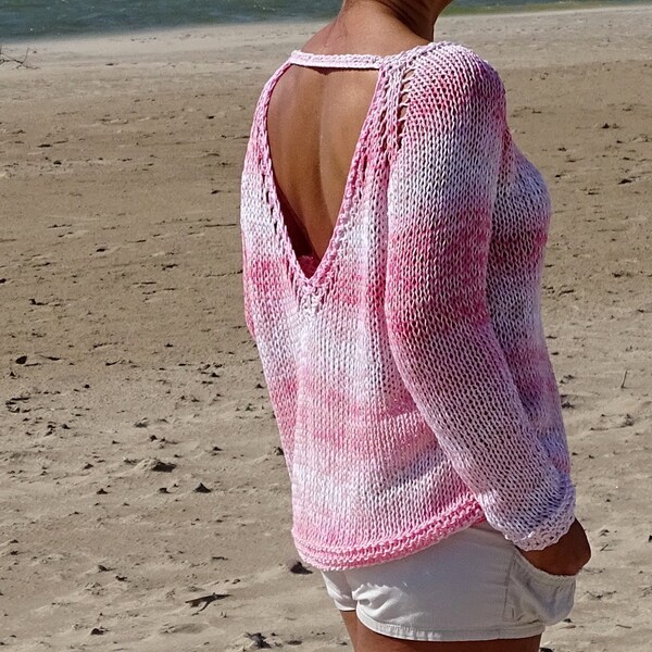 Open Back Sweater - Etsy