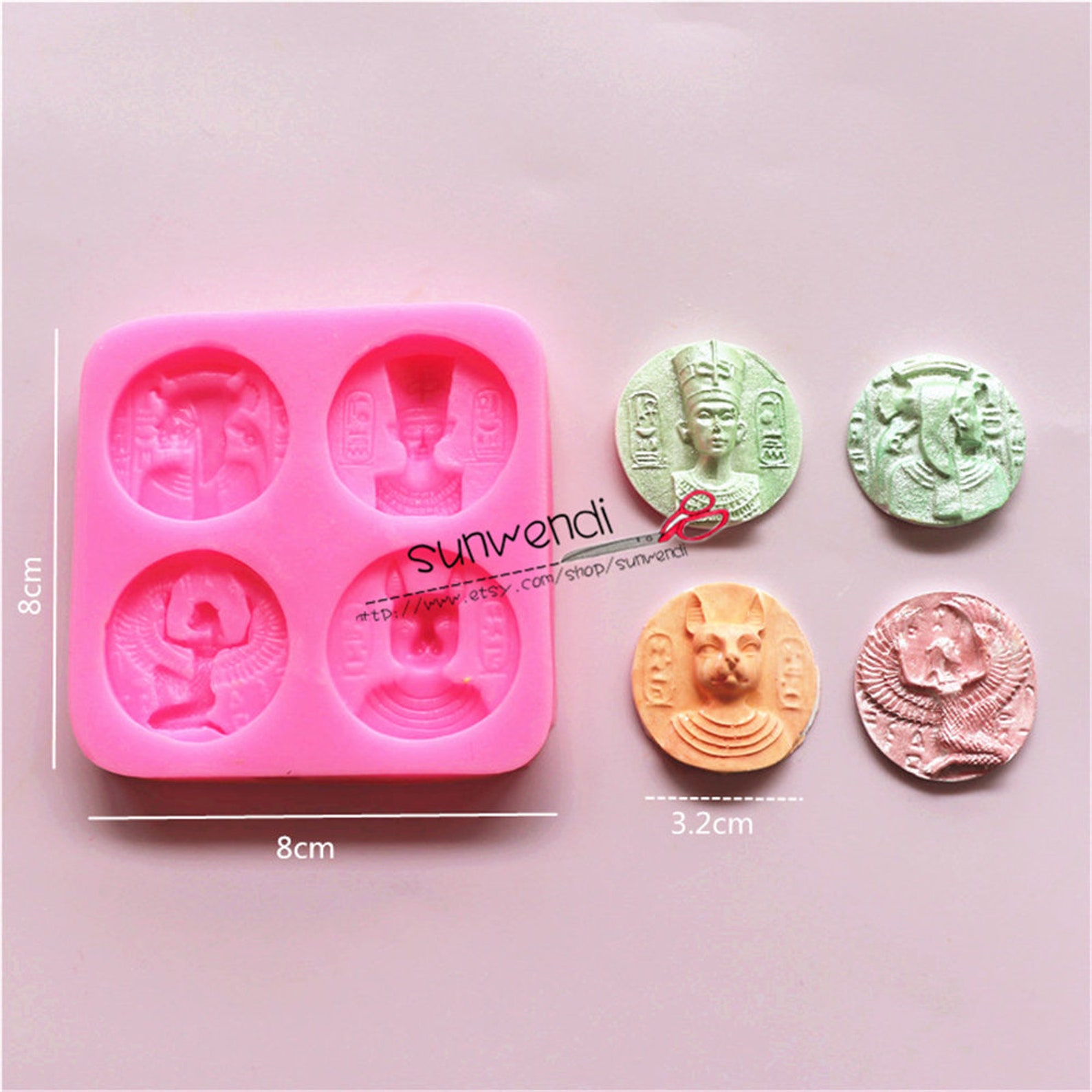 Egypt Pharaoh Cookie Silicone Mold Ancient Coin Style Topper Decoration ...