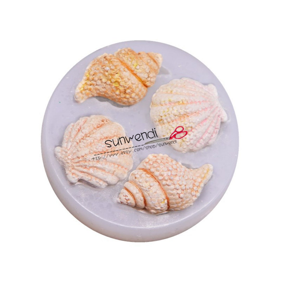 Conch Shell Chocolate Candy Silicone Molds, Seashell Fondant Mini Soap ...