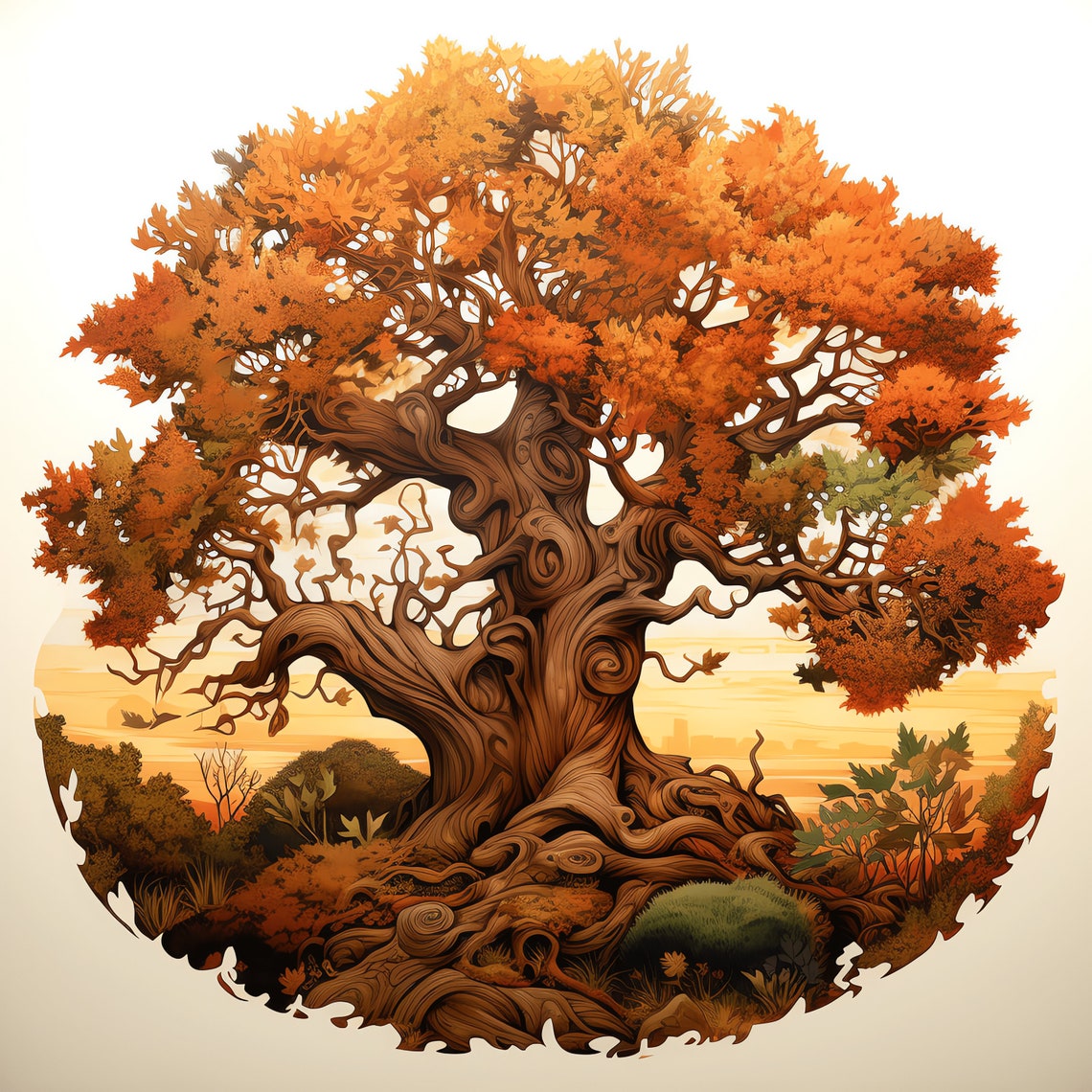 Seasonal Oak Tree PNG Clipart Bundle - 50 Quality PNG Instant Download ...