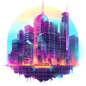 Retro 80s Synthwave Graphics 50 High Quality PNG Instant Download ...