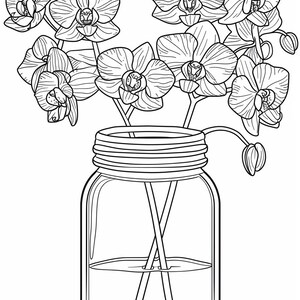 Flower Jar Coloring Pages PDF Bundle - 34 High Quality Images - Instant ...