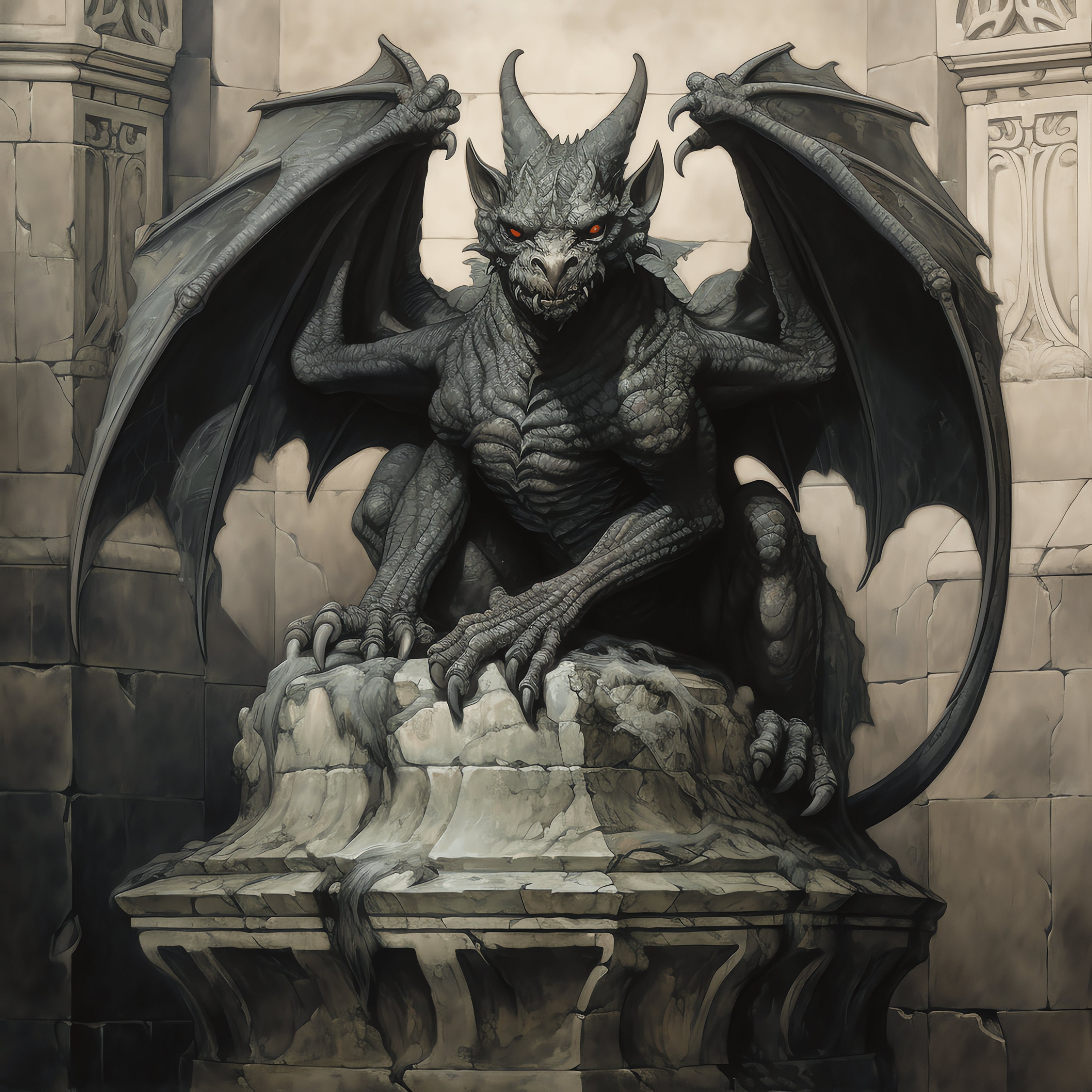 Gargoyle PNG Clipart Bundle 50 High Quality PNG Instant Download Card ...