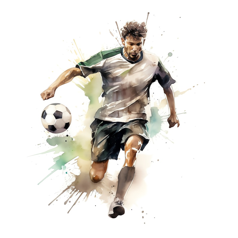 Soccer Player Clipart 40 High Quality Jpgs Digital Download Card Making ...