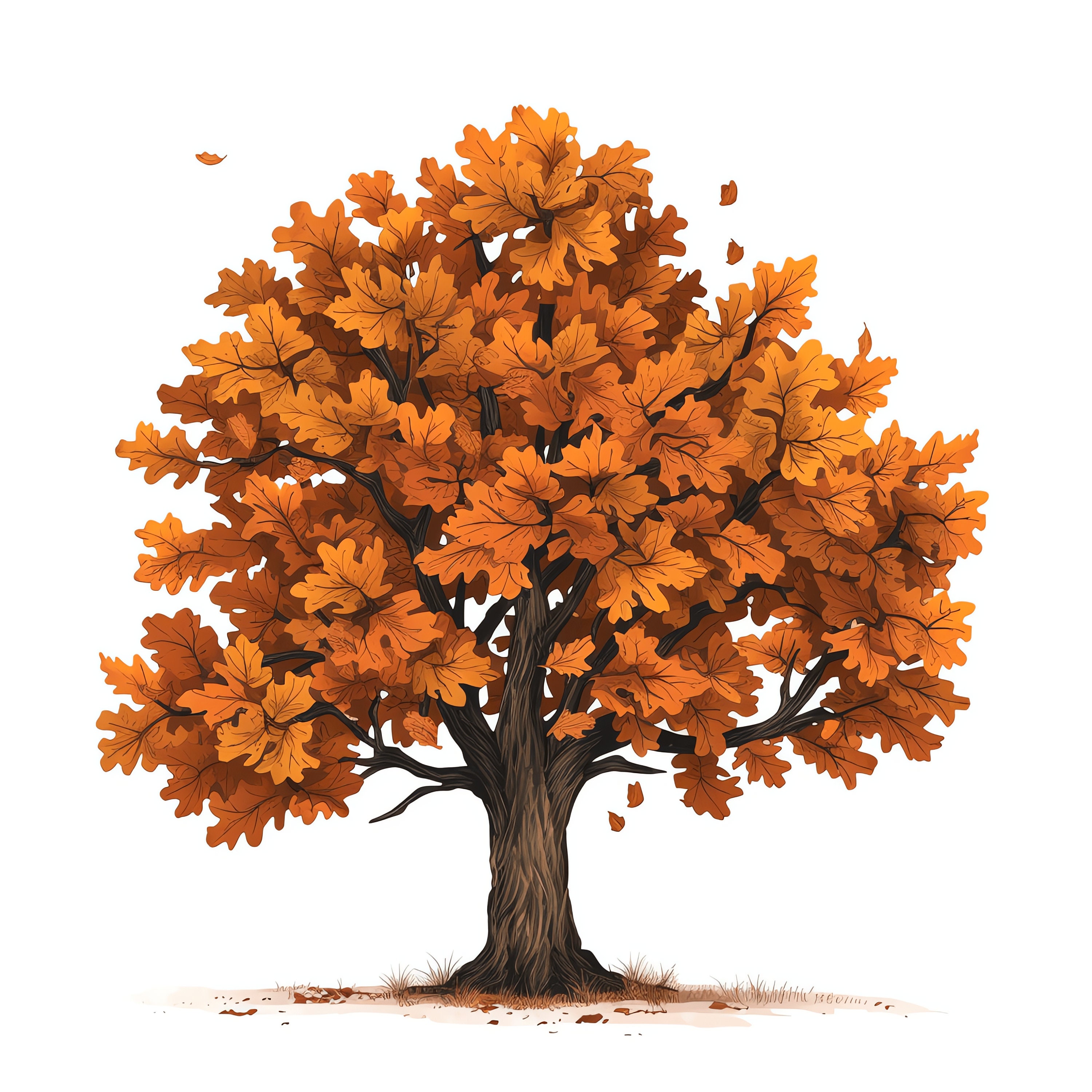 Fall Autumn Oak Tree PNG Clipart Bundle 43 High Quality PNG Instant ...