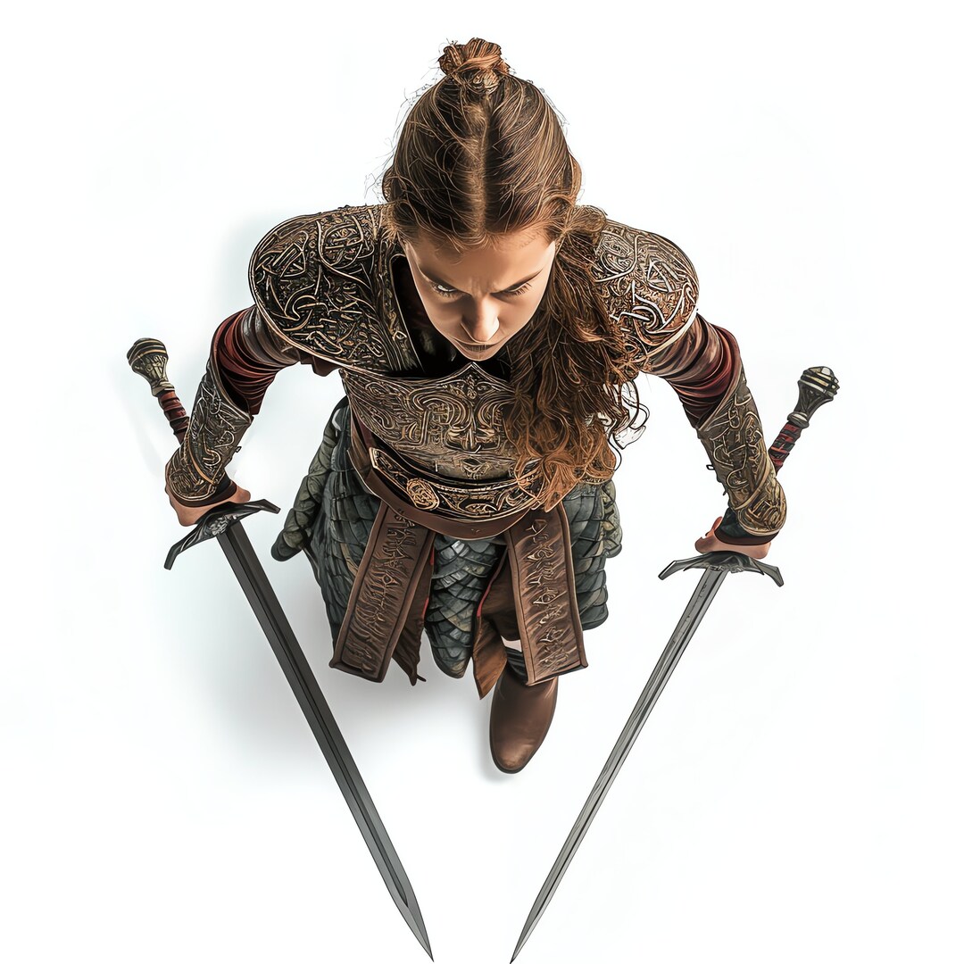 Female Celtic Warrior Virtual Tabletop Tokens PNG Clipart Bundle 100 ...