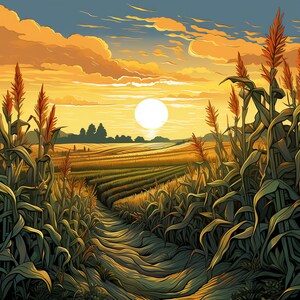 Cornfield Clipart - 40 High Quality Jpgs - Digital Download - Card Making, Mixed Media, Digital ...