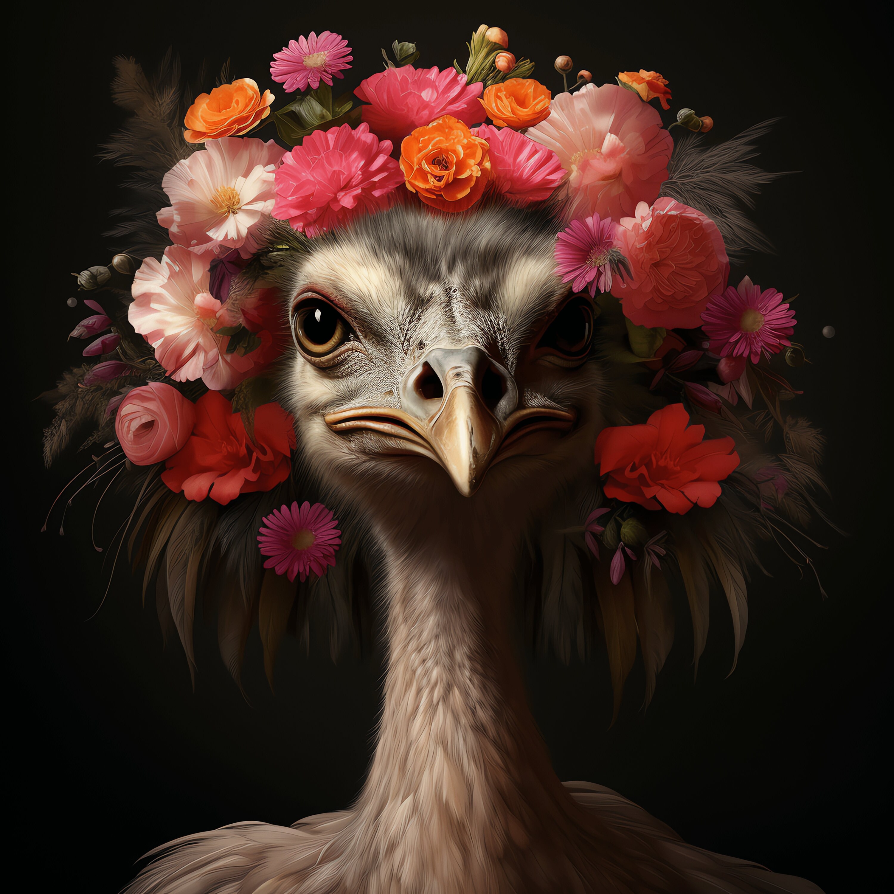 Ostrich With Flower Crown PNG Clipart - 50 High Quality PNG - Instant ...