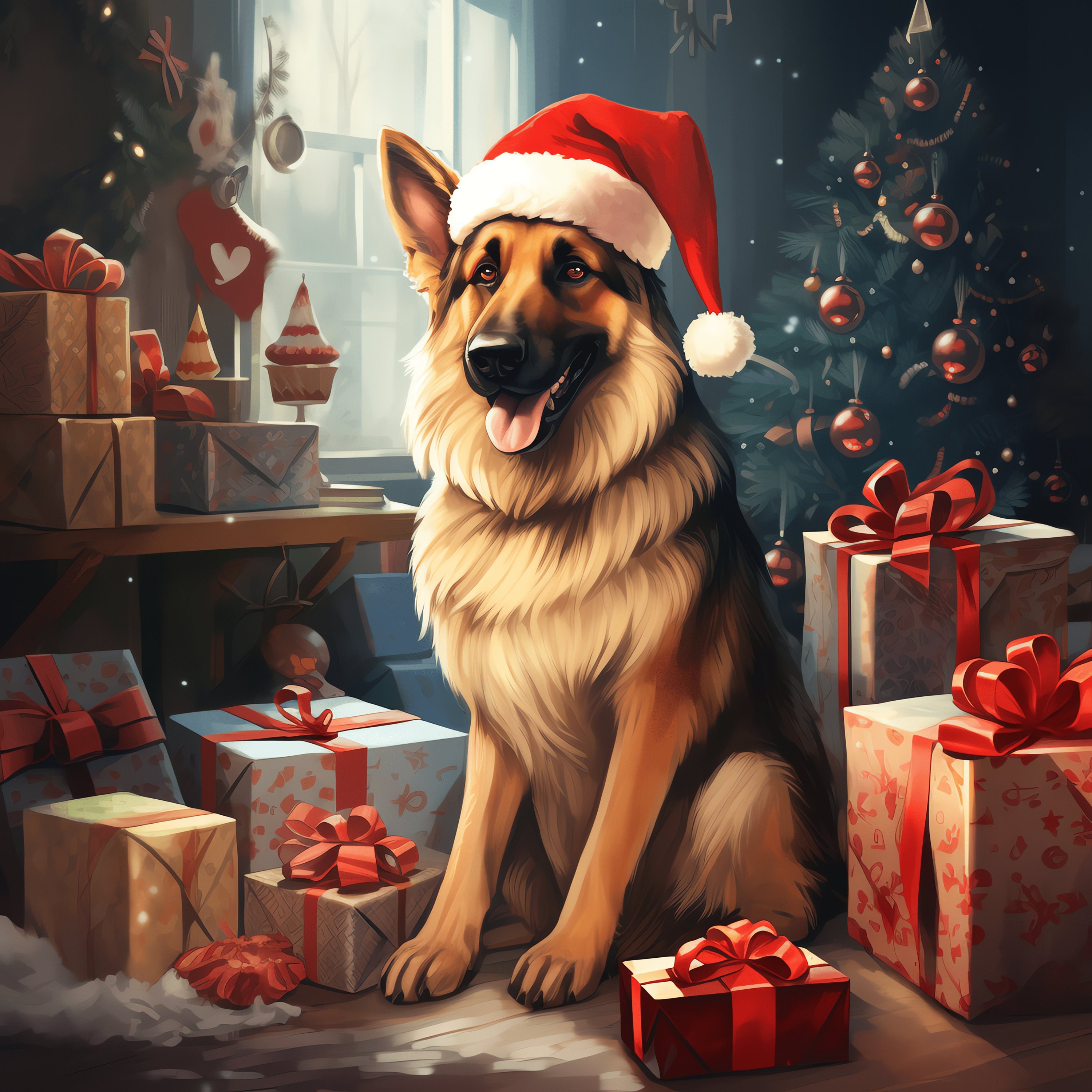 Christmas German Shepherd PNG Bundle 41 High Quality PNG Instant ...