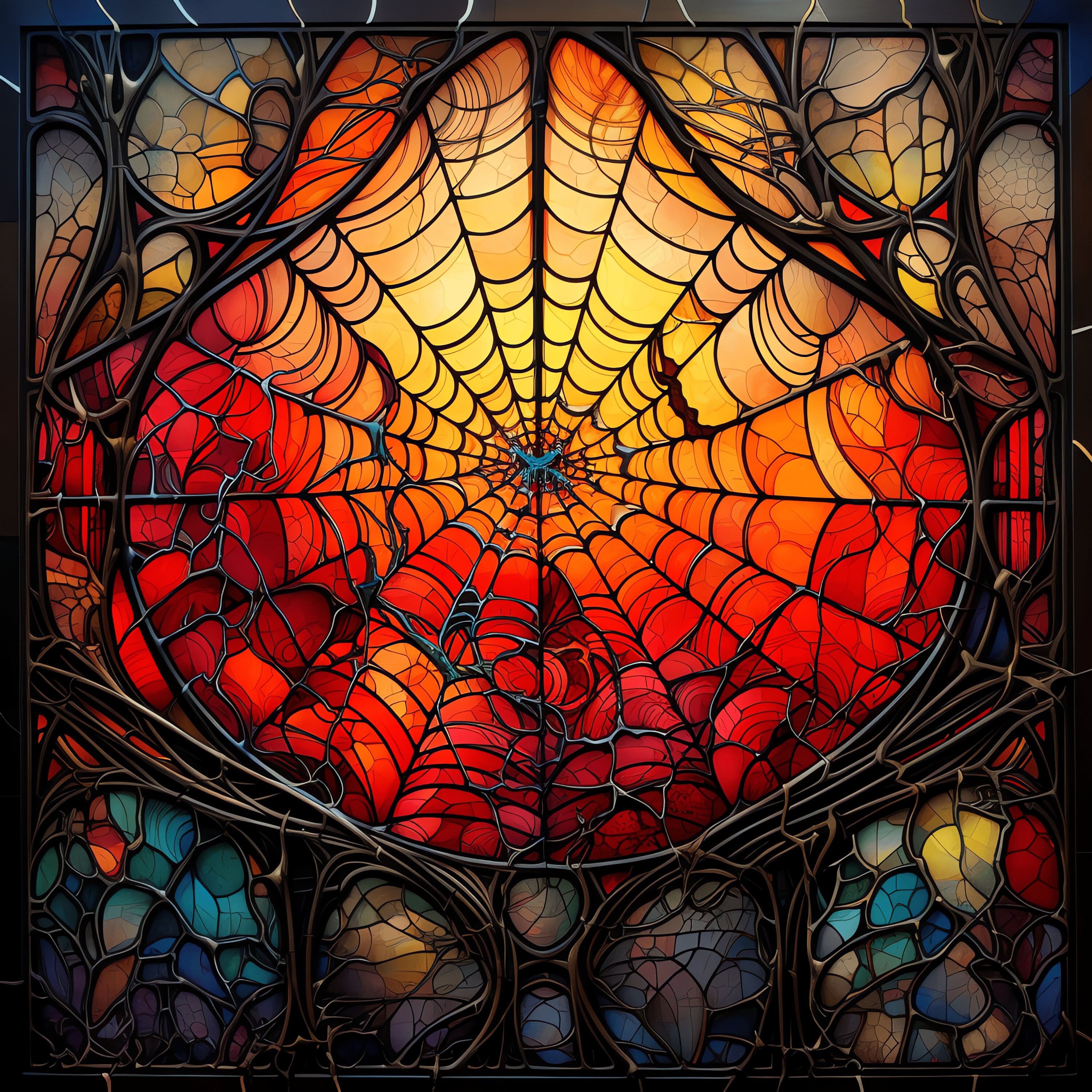 Cobweb Stained Glass PNG Clipart 35 High Quality PNG Instant Download ...