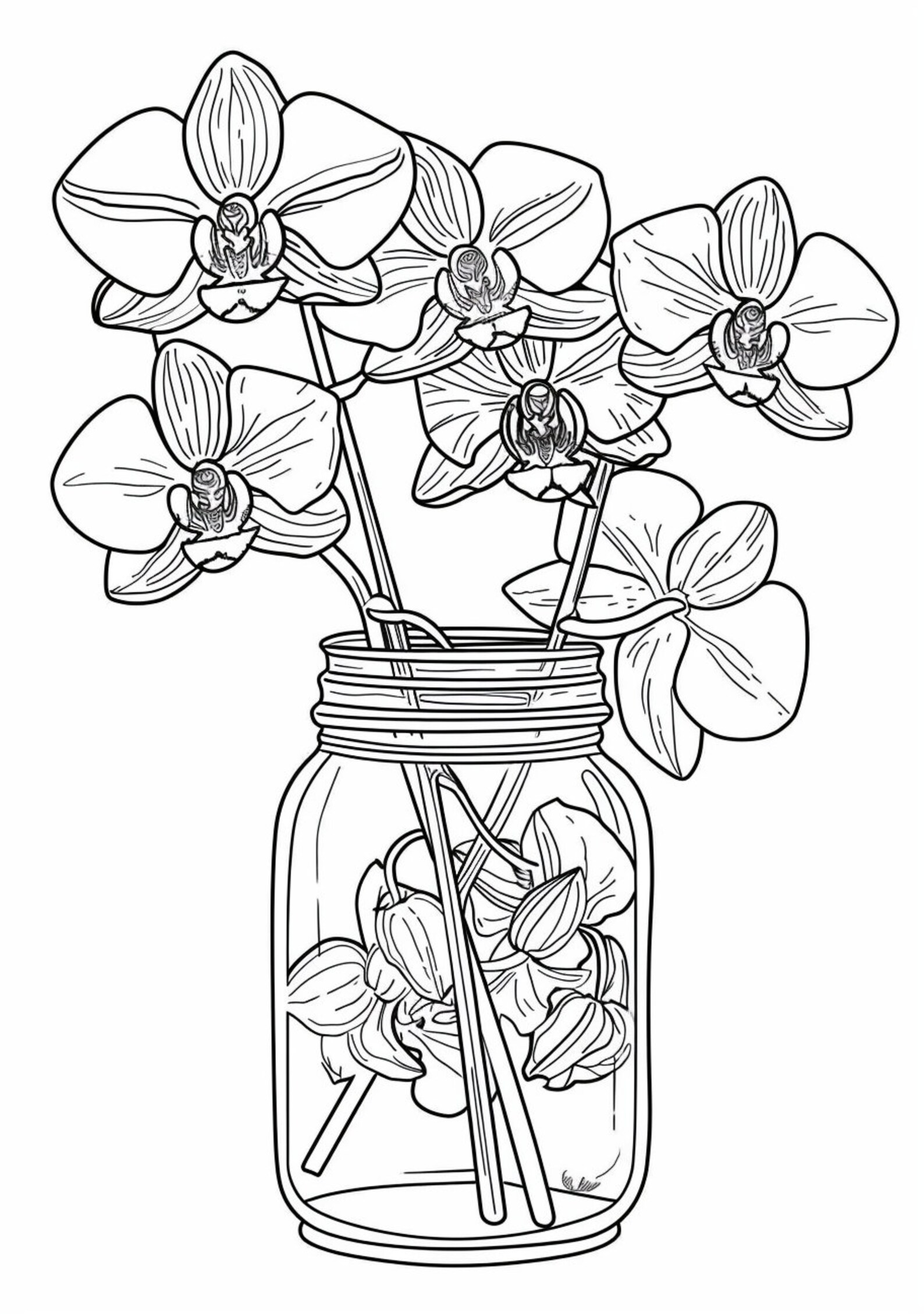 Flower Jar Coloring Pages PDF Bundle - 34 High Quality Images - Instant ...