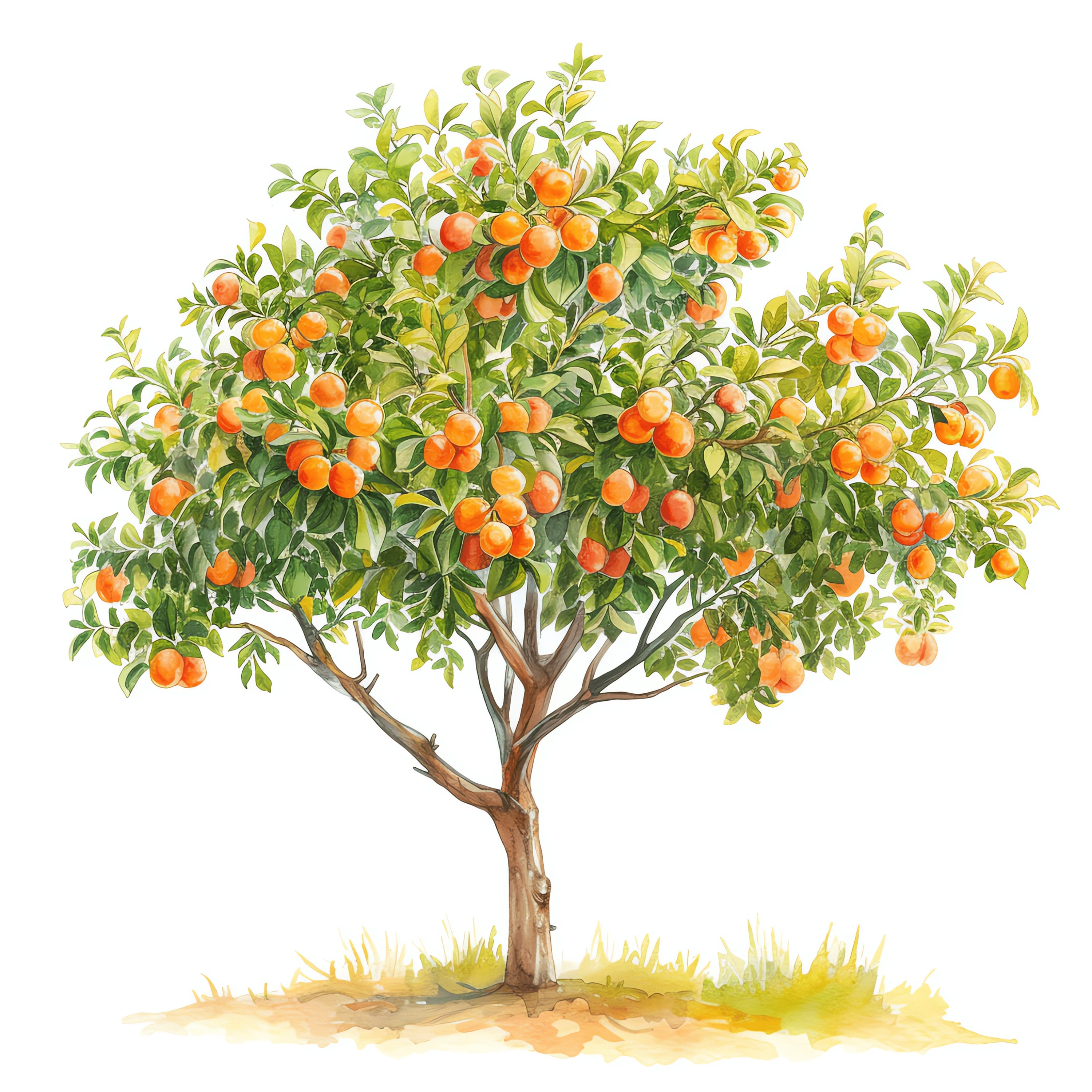 Watercolor Apricot Tree PNG Clipart Bundle 49 High Quality PNG Instant ...