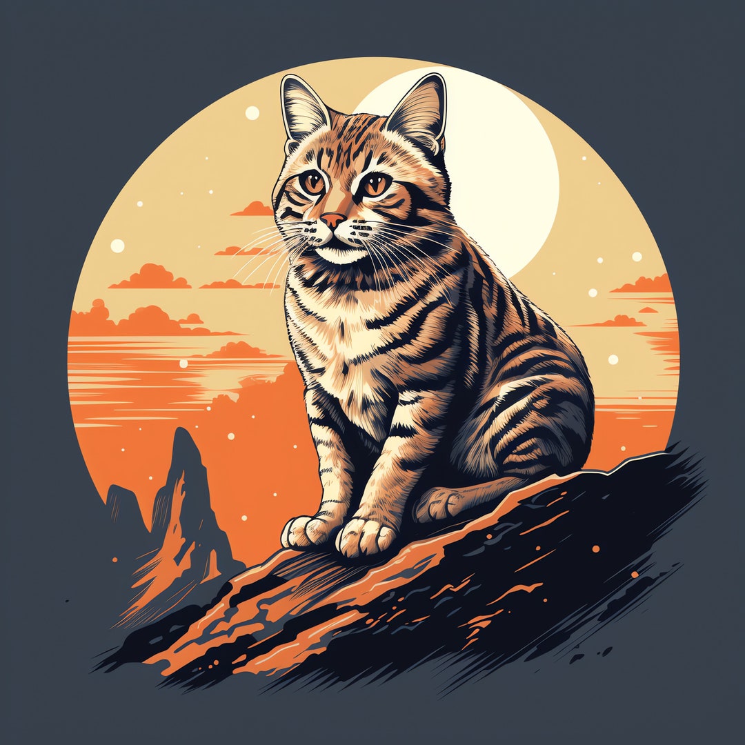 Retro Wildcat Clipart Bundle - 45 High Quality PNG - Instant Download ...